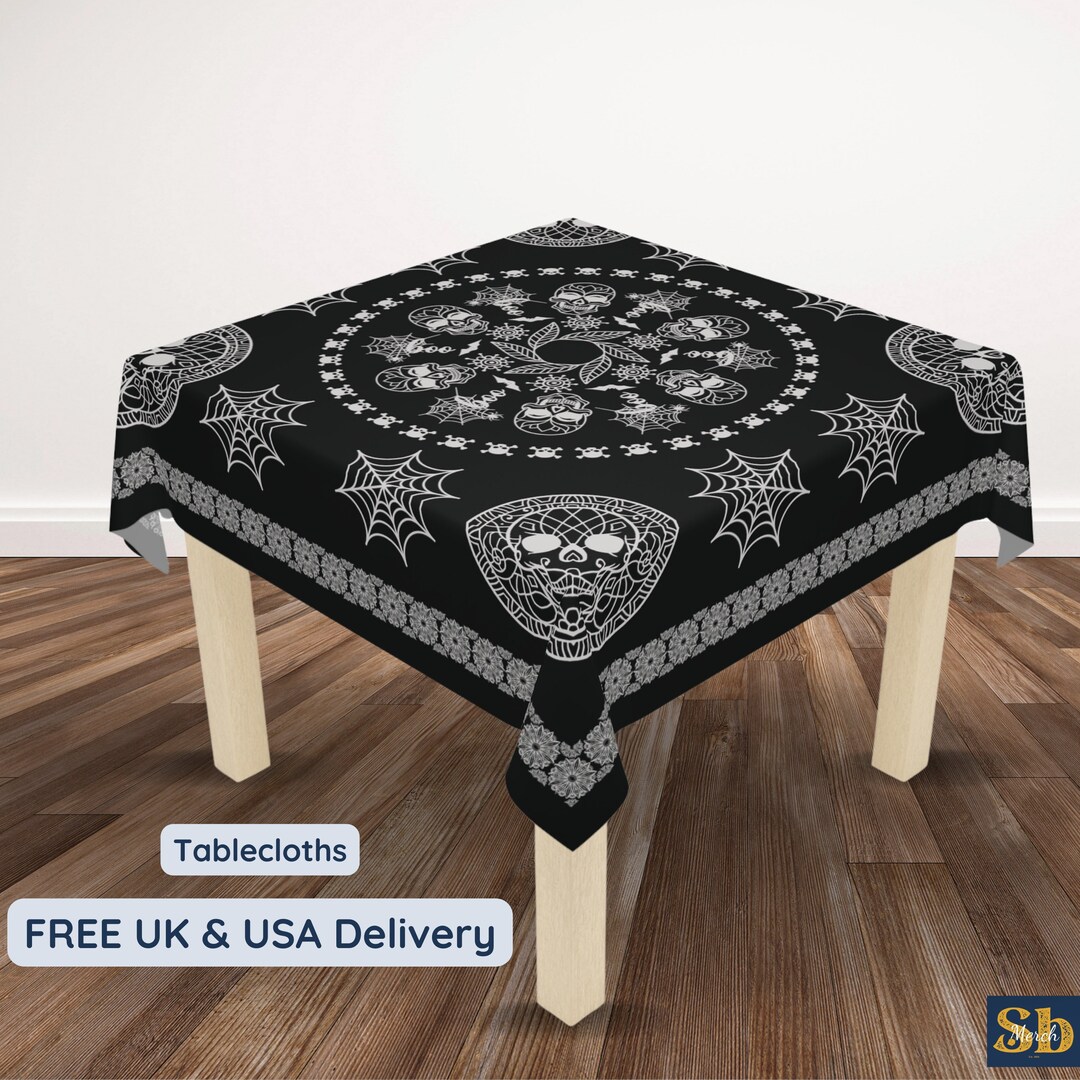 Whimsigoth Decor Gothic Home Decor Halloween Tablecloth Black Witchy ...