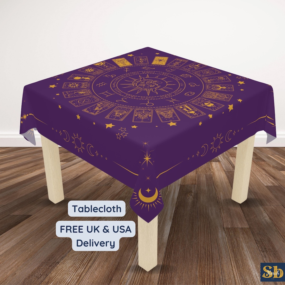 Tarot Cloth Home Altar Cloth Witch Tarot Zodiac Decor Celestial Decor ...