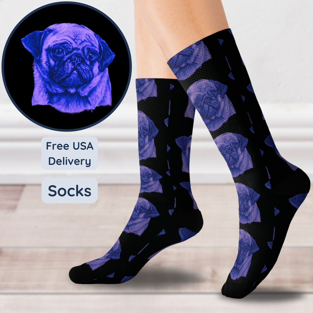 Pug Socks Pet Animal Themed Gifts for Feet Socks Funny Unique Socks Pug ...