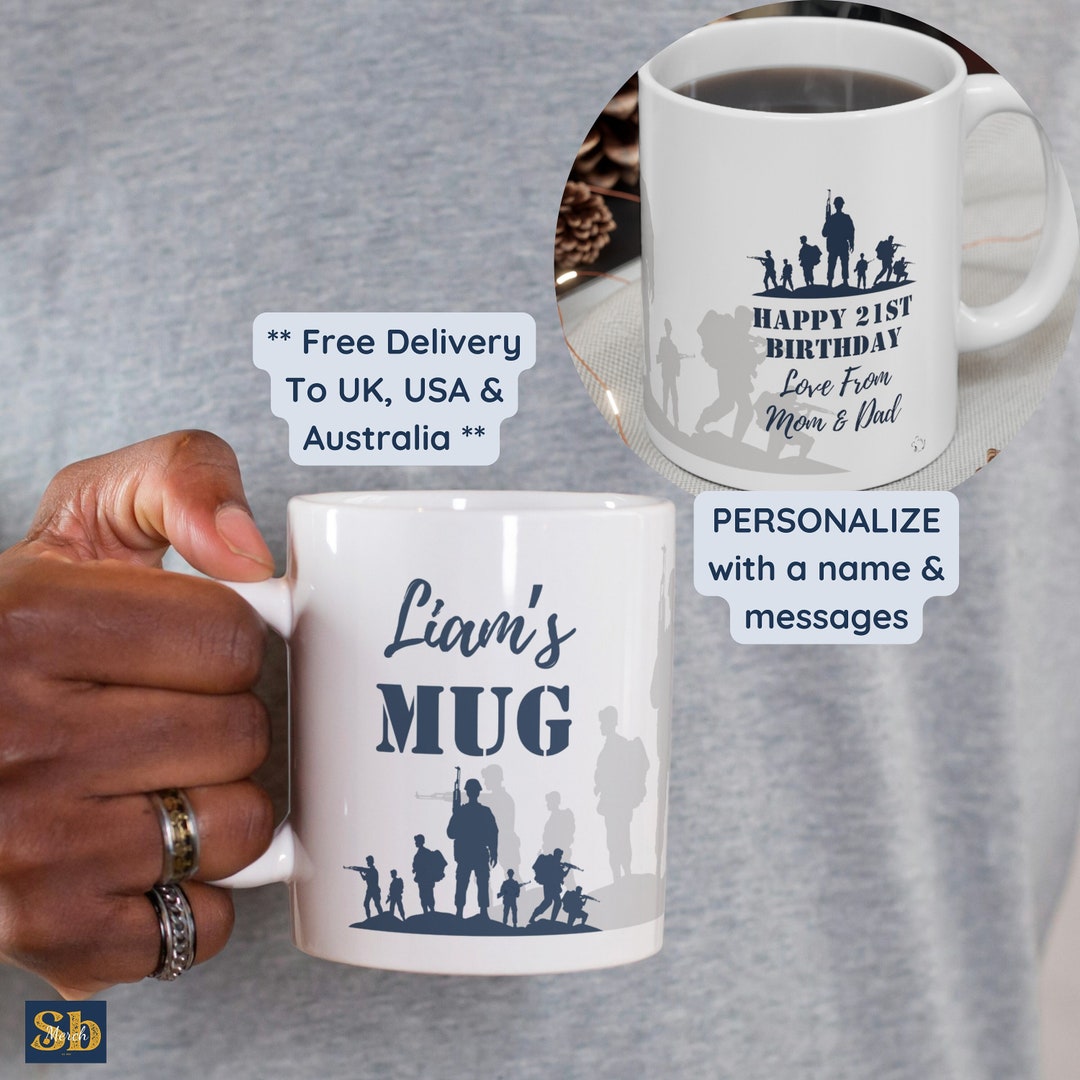 Personalized Army Gift for Military Men Mug Gift Military Soldier Gift ...