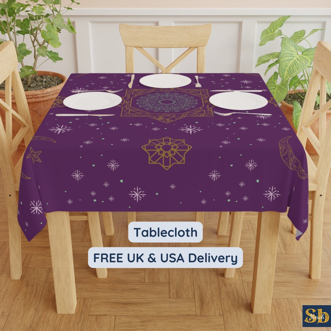 Ramadan Table Cloth Square Table Cover Party Islamic Table Decor ...