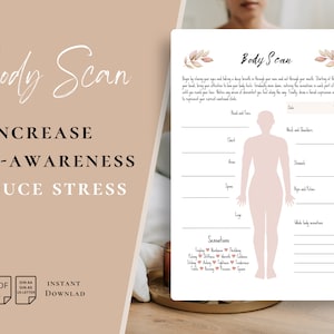 Mindfulness Meditation Worksheet, Body Scan, Develop Self-awareness ...