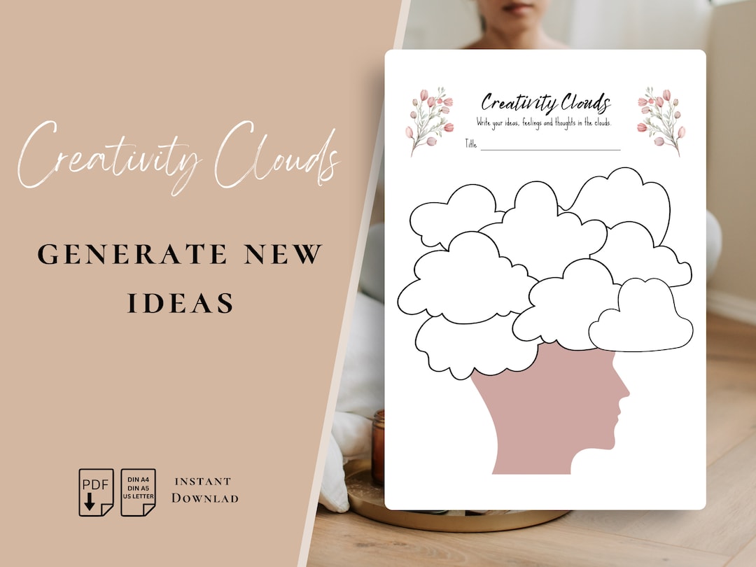 Brainstorming Worksheet, Creativity Clouds, Improve Creativity & Idea ...