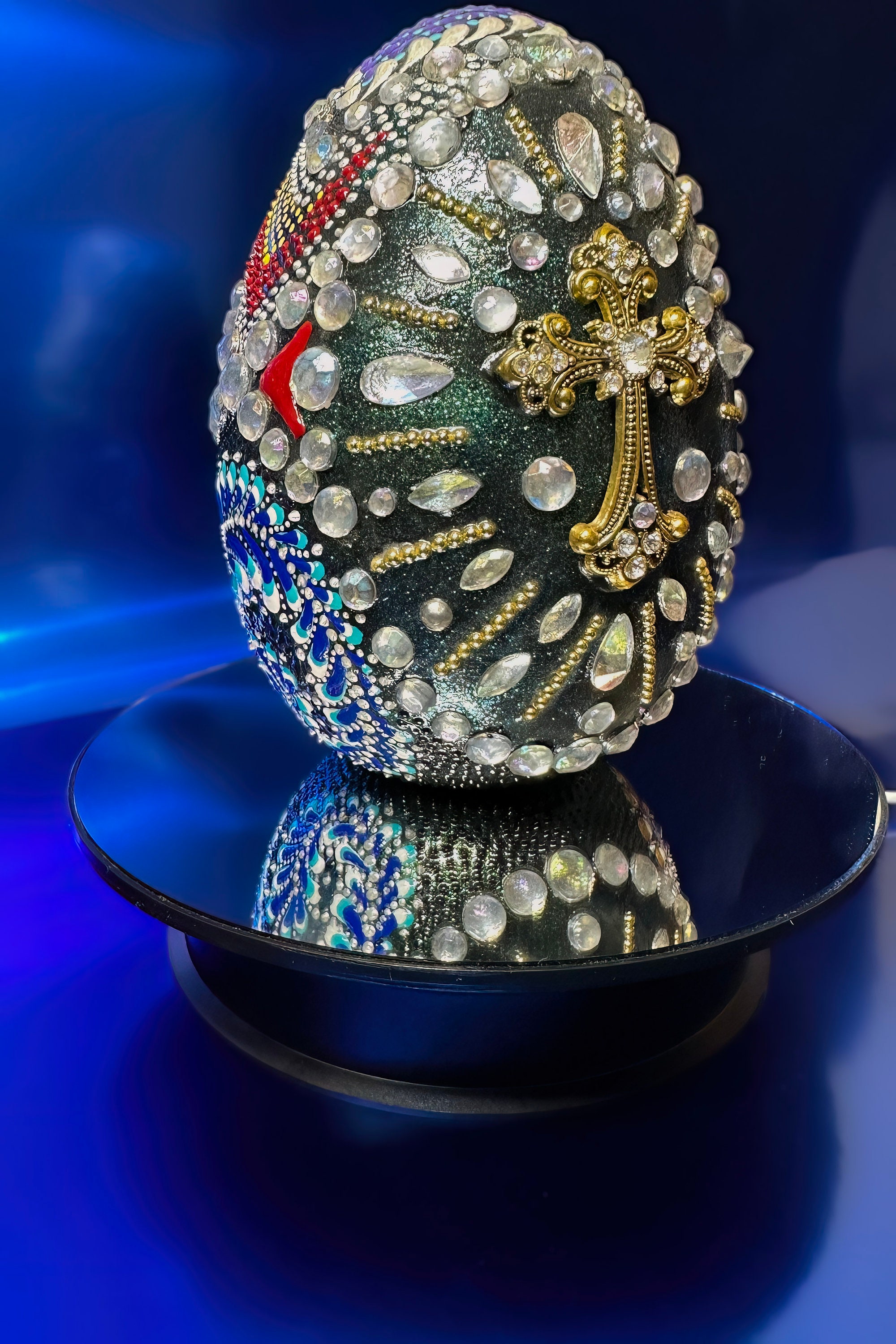 Beautiful Artistic Hand Decorated Egg With a Cross - Etsy