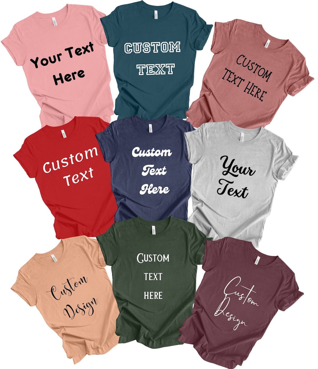 Custom Shirts T-shirt Custom Printing Custom Unisex Shirts - Etsy