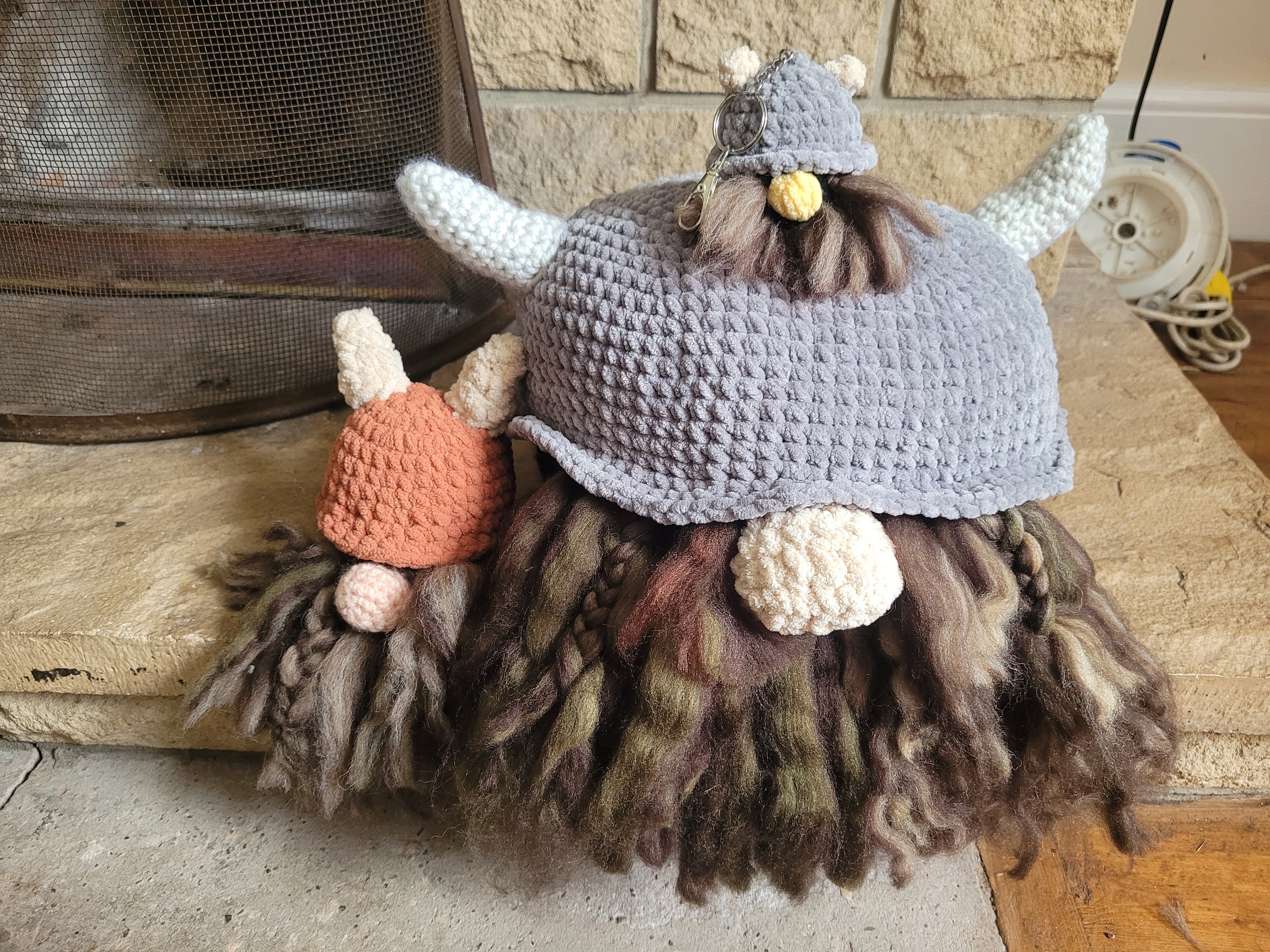 Viking Hear Gnome Crochet Multiple Sizes Plush Doorstop Keychain Toy ...