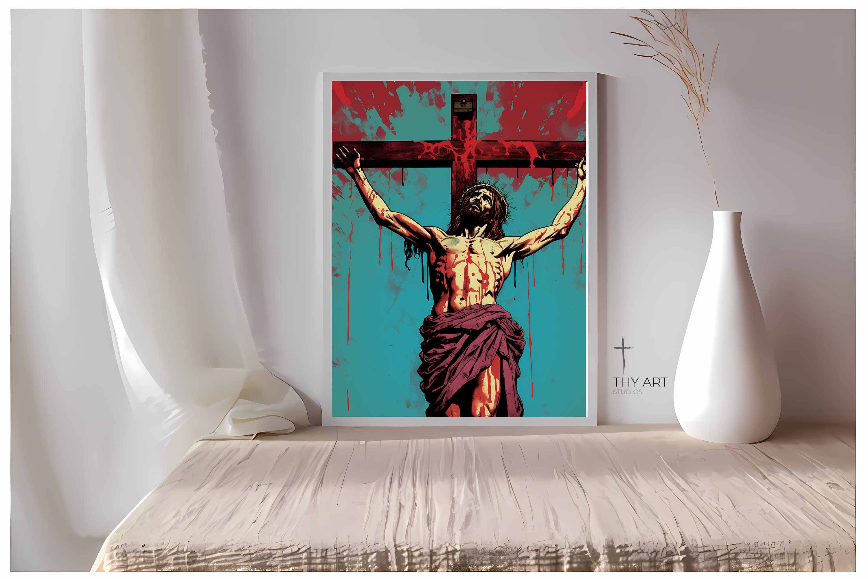 Jesus Crucified on the Cross, Pop Art, Jesus Christ Crucifixion Image ...