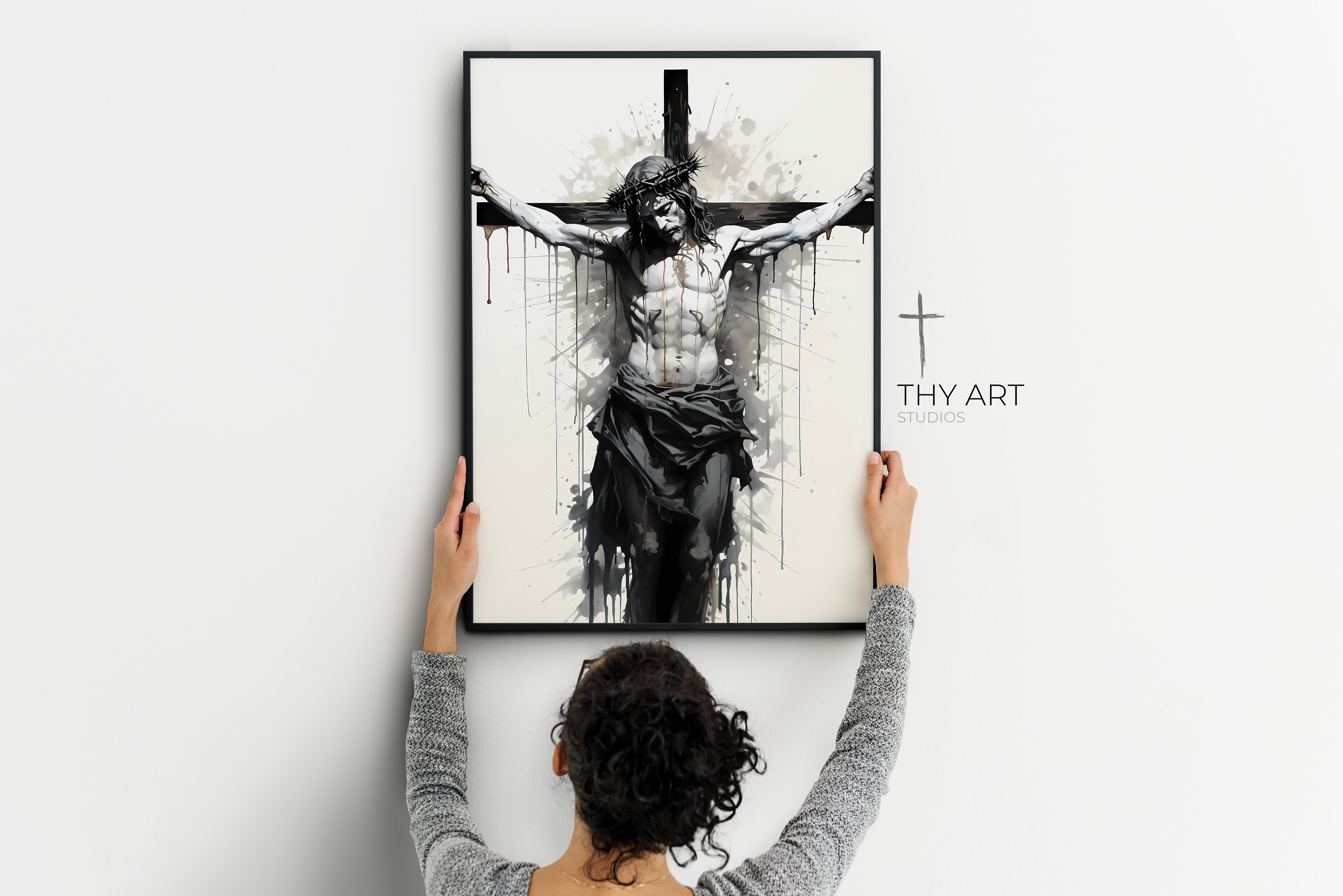 Jesus Christ Picture on the Cross, Ink Art, Christ Painting, Jesus ...