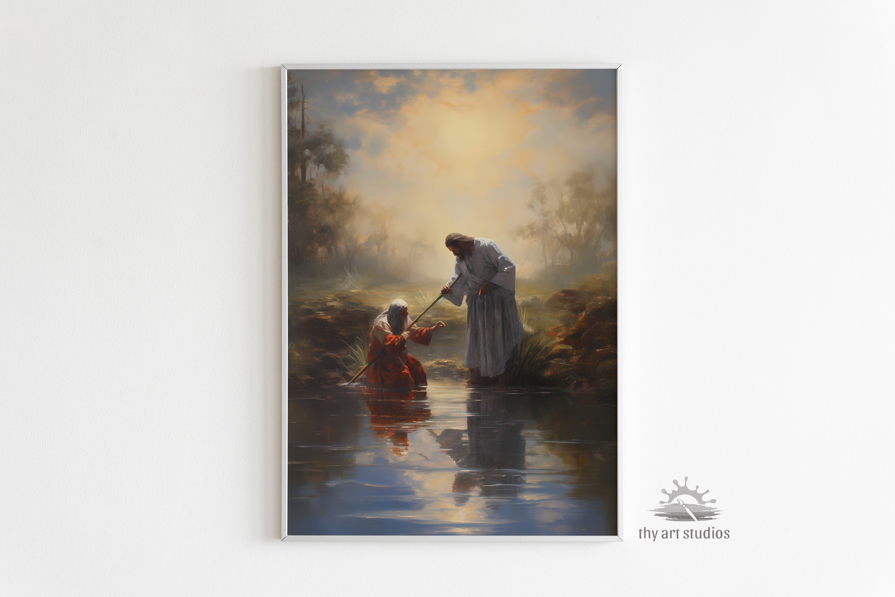 The Baptism of the Lord Oil Painting Jesus Baptism in the - Etsy