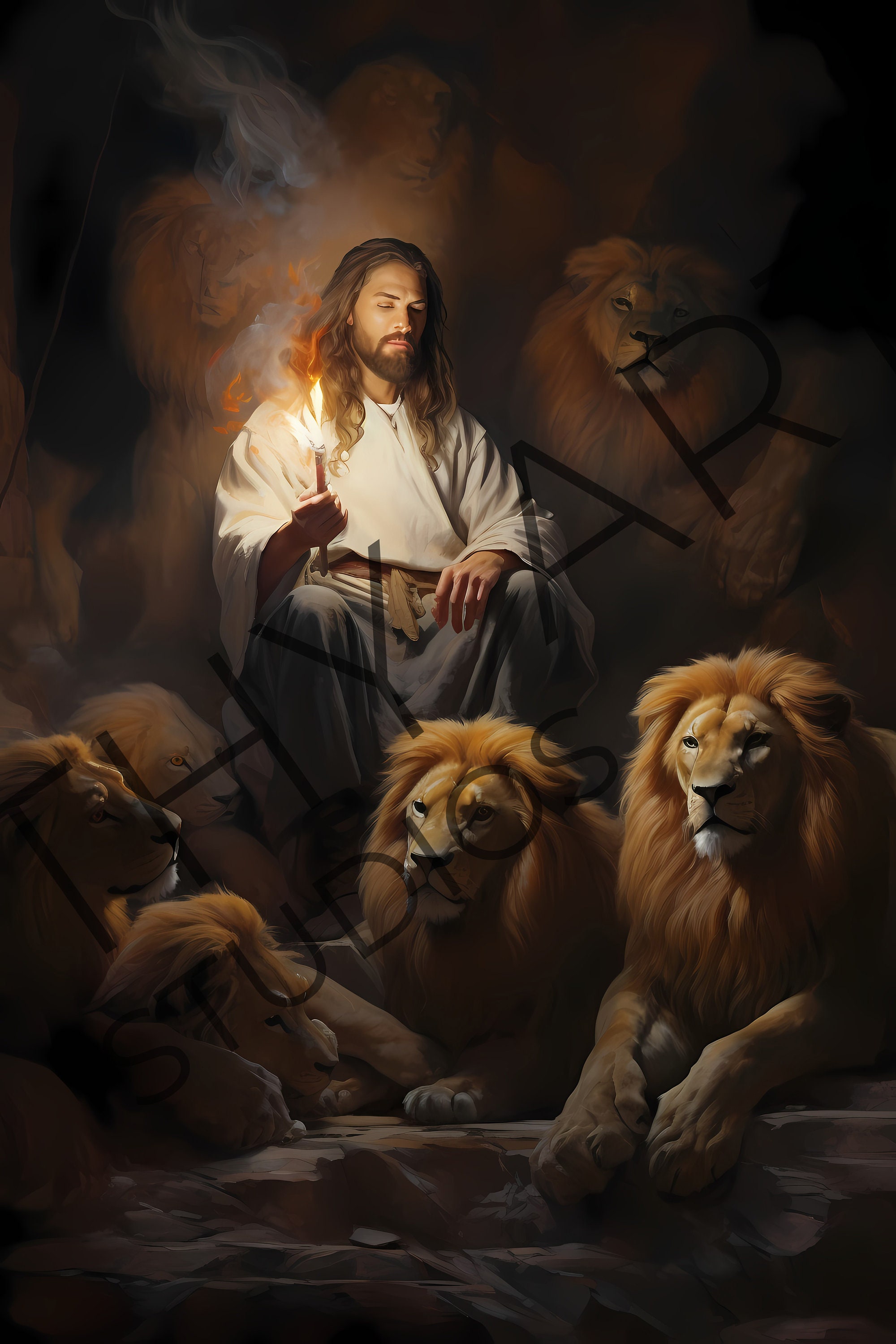 Daniel in the Lions Den, Christian Art, Religious Artwork, Daniel and ...