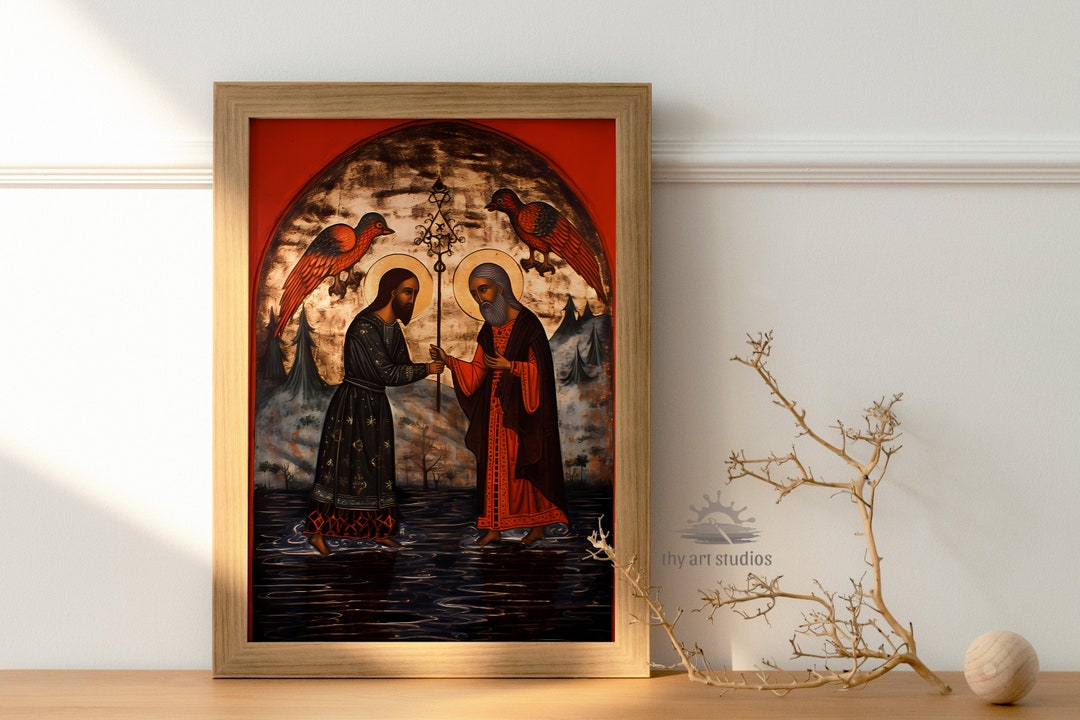 Baptism Painting Early Christian Artwork Jesus Baptism - Etsy