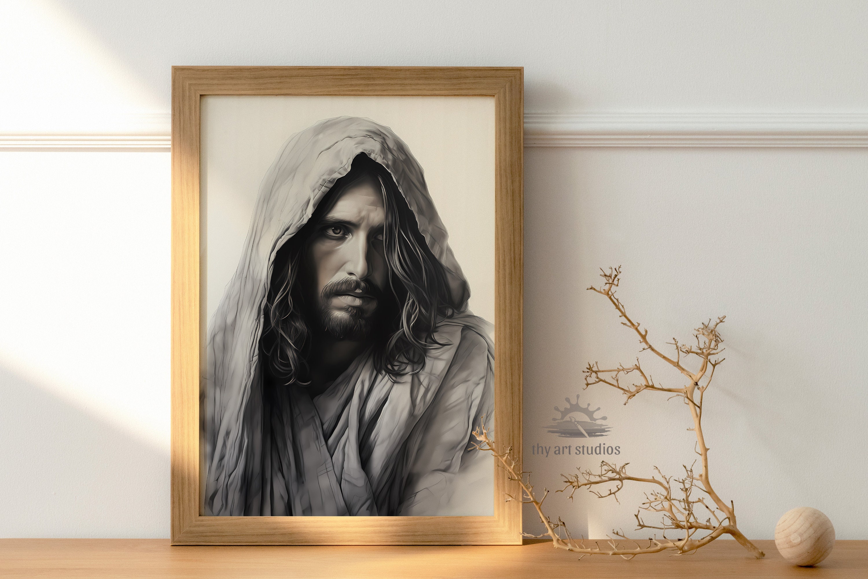 Jesus Art Print Christian Artwork Charcoal Jesus Christ - Etsy