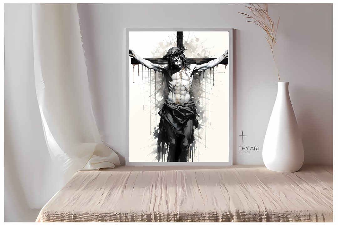 Jesus Christ Picture on the Cross, Ink Art, Christ Painting, Jesus ...