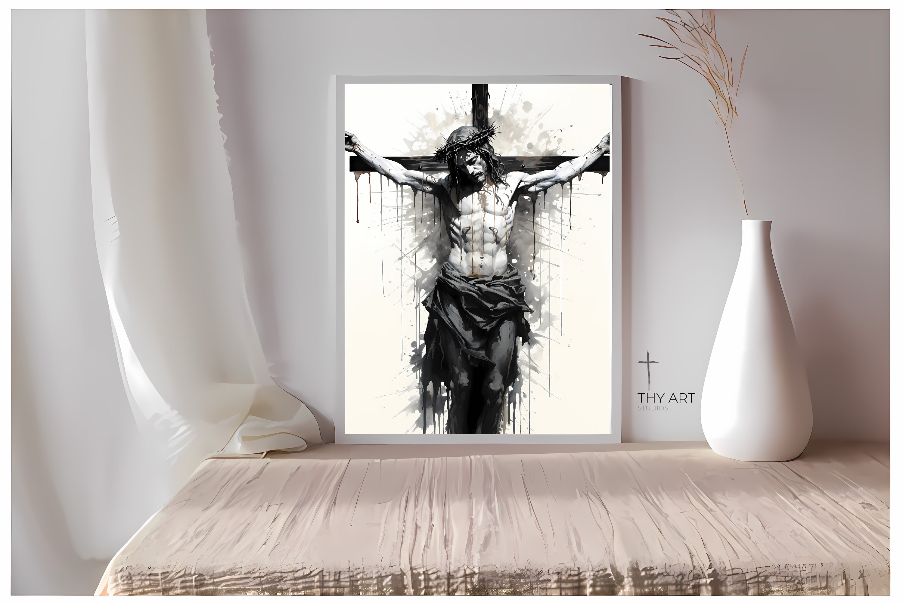 Jesus Christ Picture on the Cross, Ink Art, Christ Painting, Jesus ...
