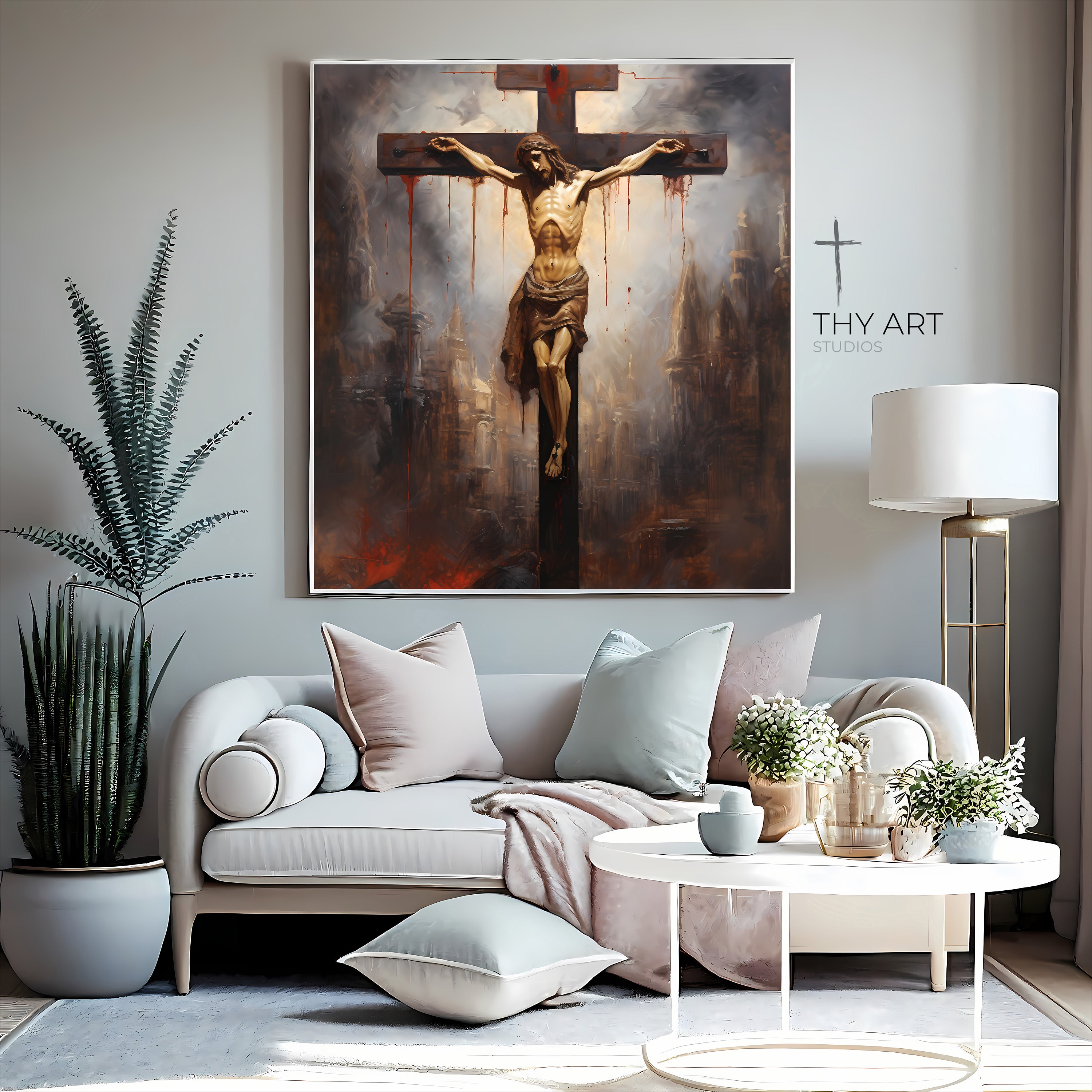 Christ on the Cross Painting, Jesus Oil Painting, Jesus Art Images, Old ...