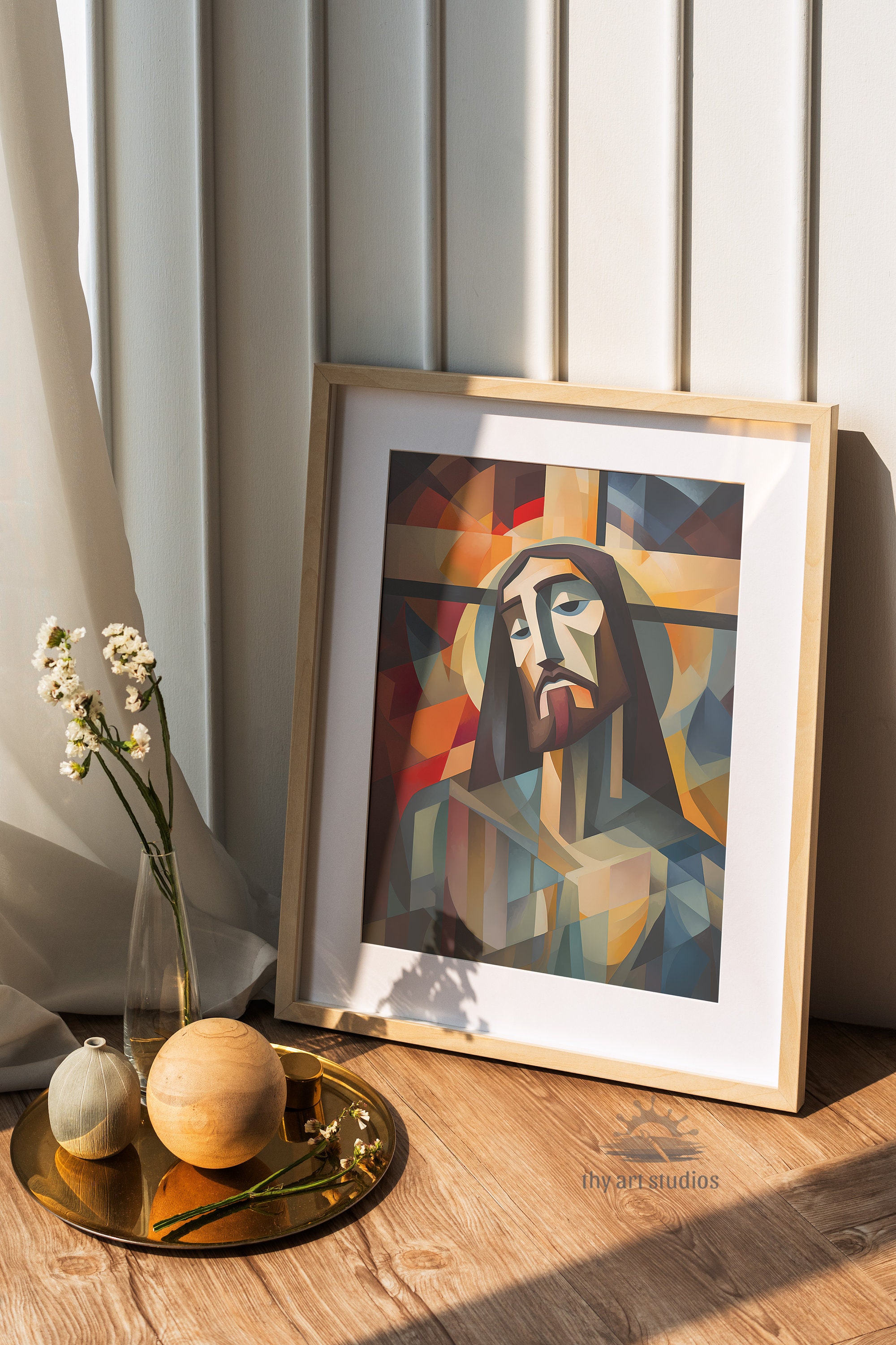 Cubism Jesus Wall Art, Jesus Modern Art, Jesus Digital Art, Christ ...