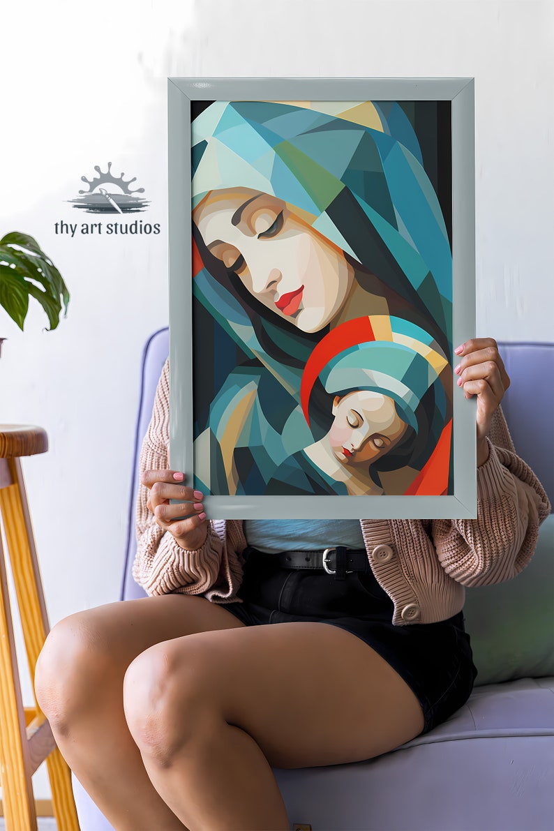 Madonna With Child Cubism Mary Holding Jesus Mary With - Etsy Canada