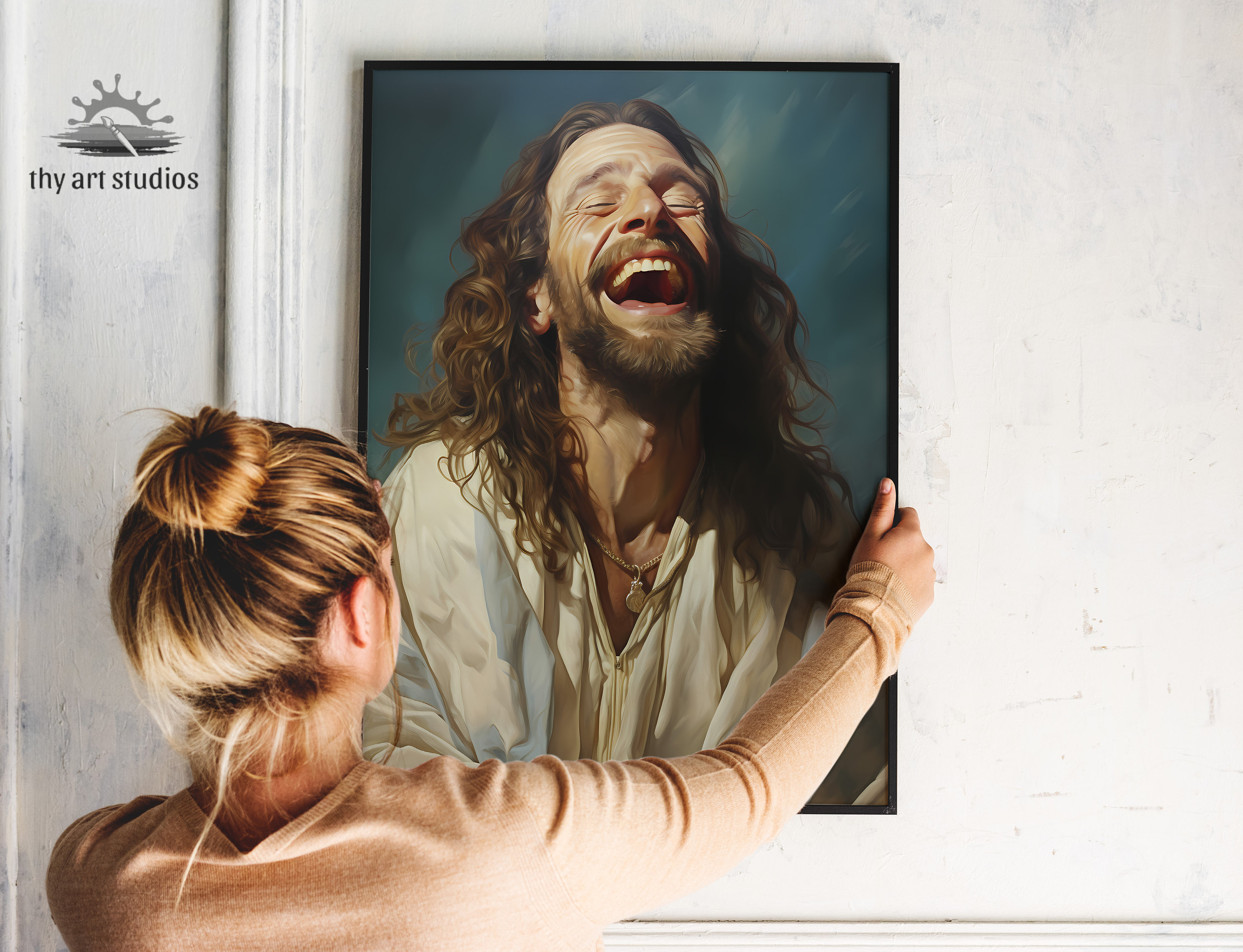 Jesus Laughing Jesus Smiling Painting Religious Pictures of - Etsy