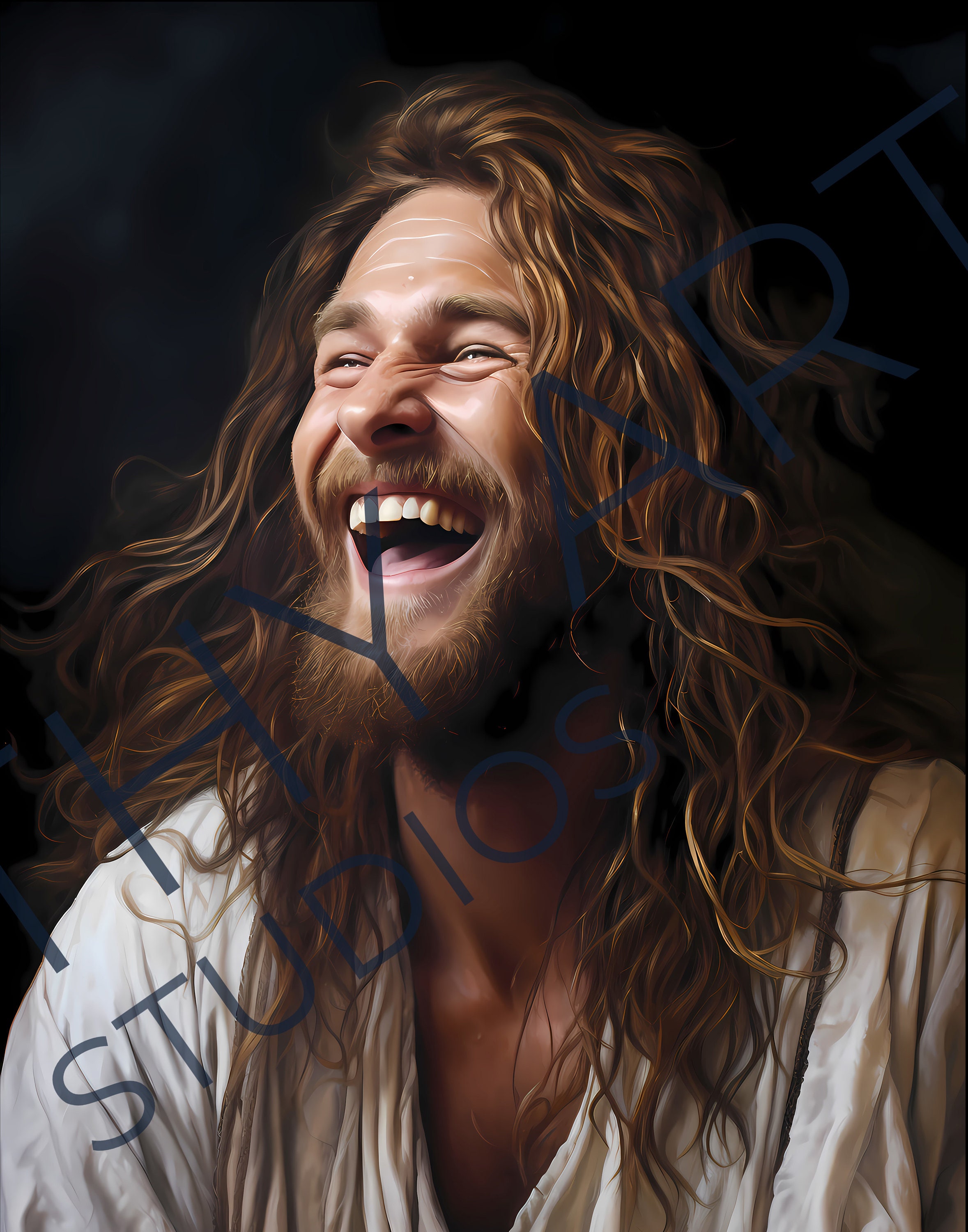 Jesus Smiling, Jesus Canvas Painting, Jesus Modern Art, Religious ...