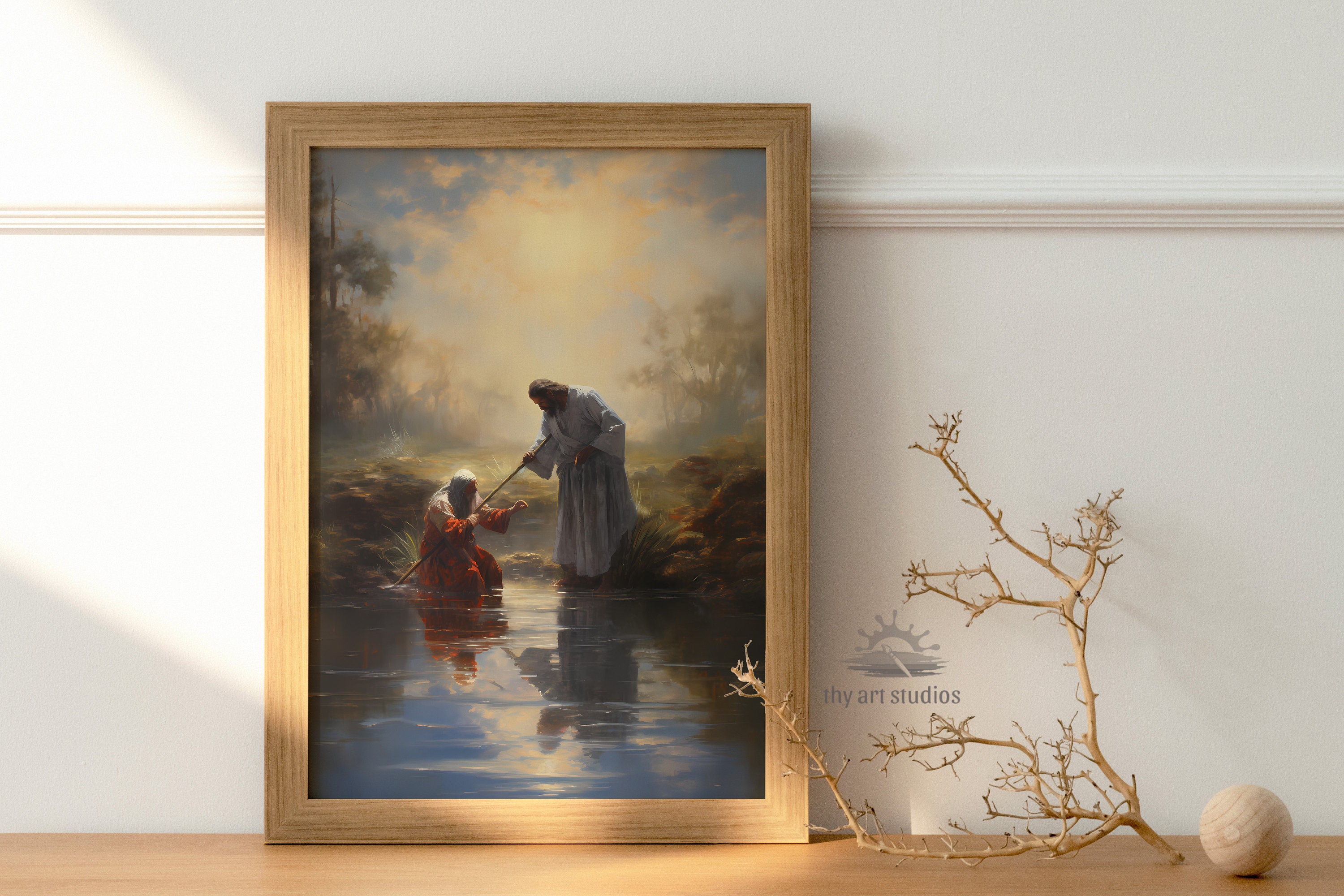 The Baptism of the Lord Oil Painting Jesus Baptism in the - Etsy