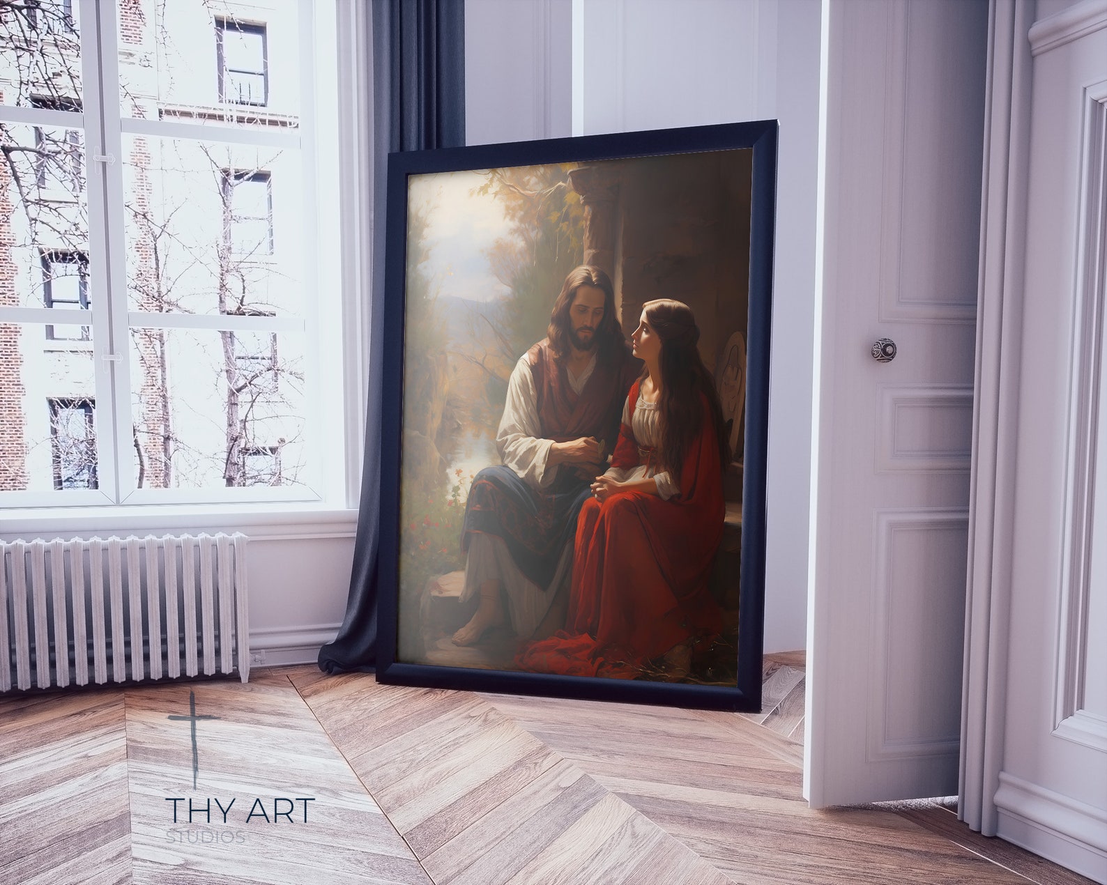 Jesus and Mary Magdalene Oil Painting, Sacred Embrace (digital Download ...