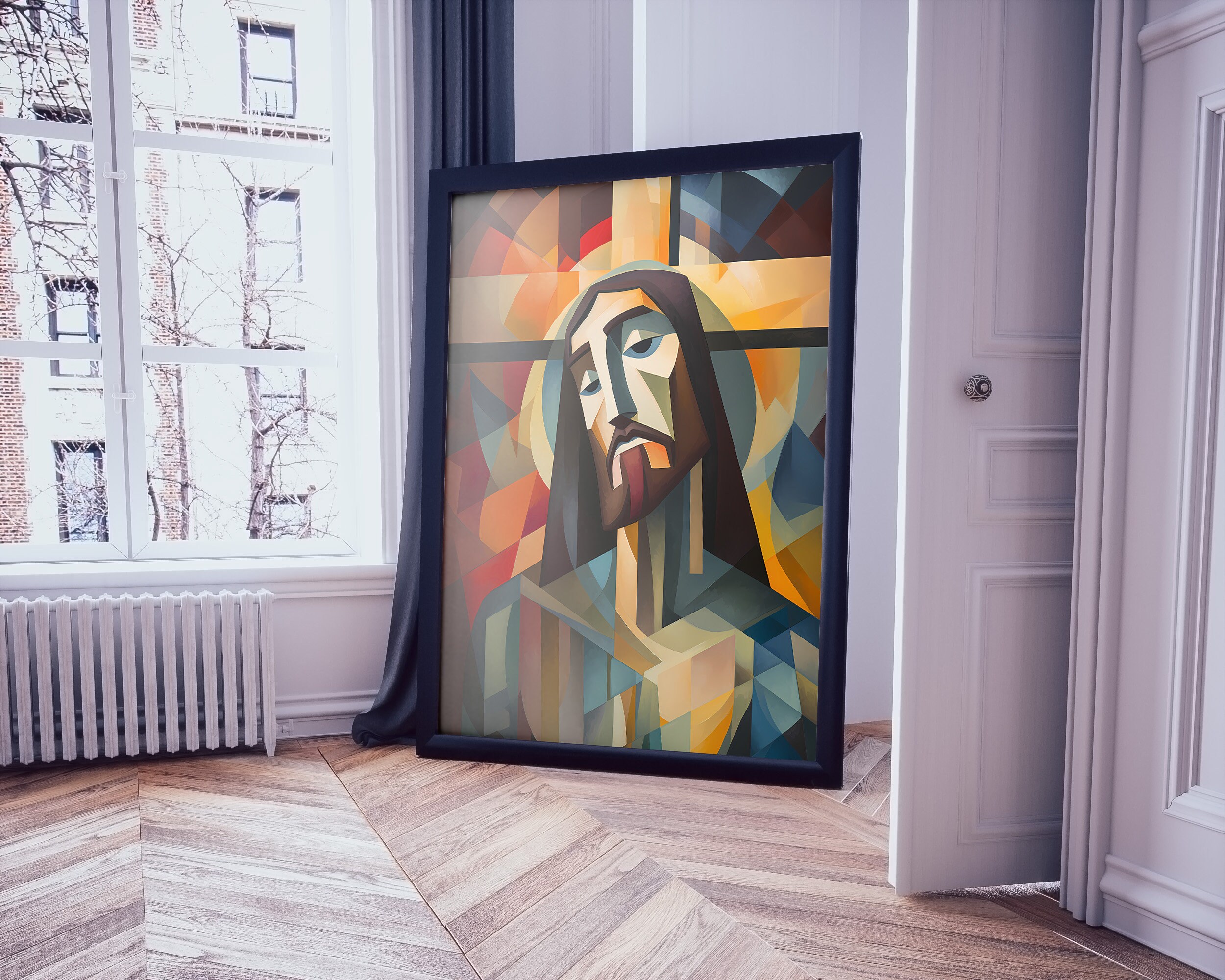 Cubism Jesus Wall Art, Jesus Modern Art, Jesus Digital Art, Christ ...