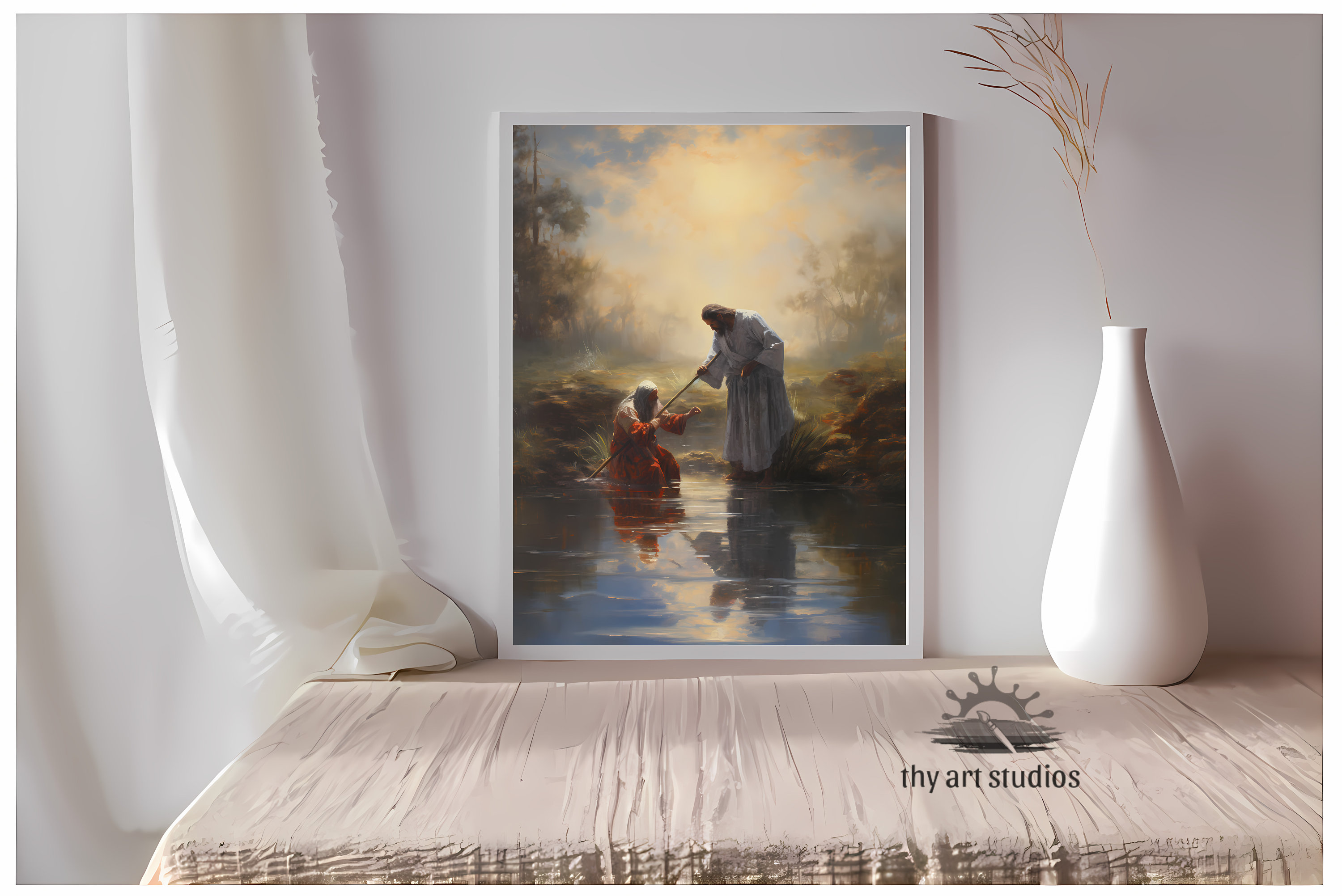 The Baptism of the Lord Oil Painting Jesus Baptism in the - Etsy