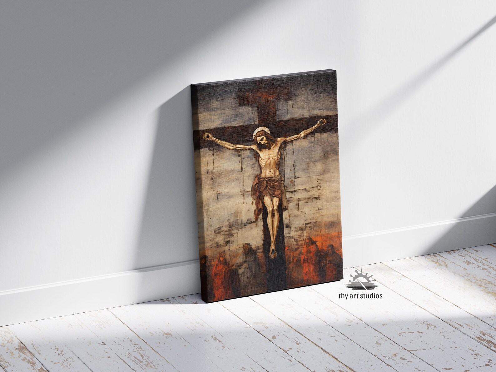 Crucifixion of Jesus Painting Early Christian Art Style - Etsy