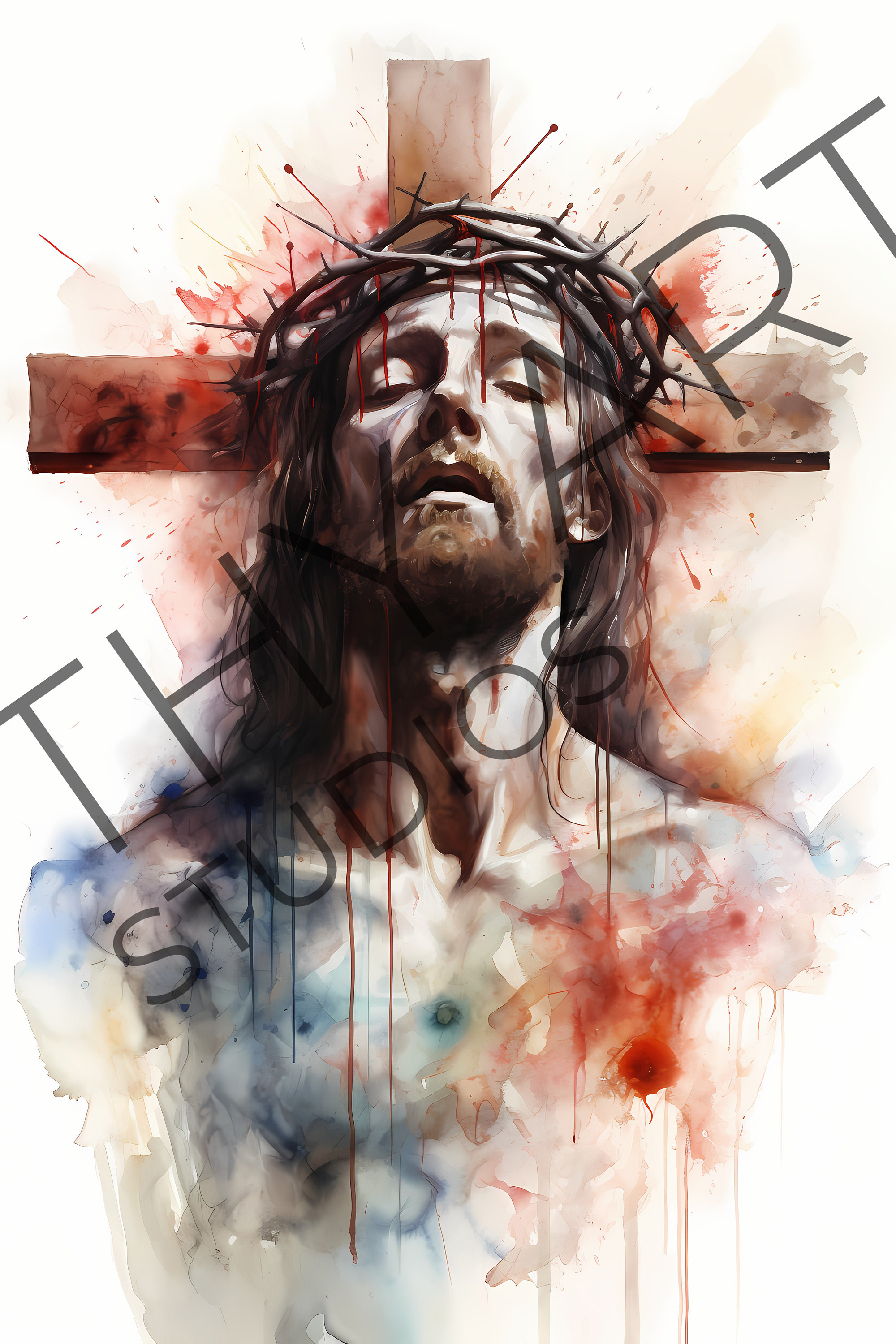 Jesus on the Cross, Watercolor, Crucifixion of Jesus, Jesus Crucifixion ...