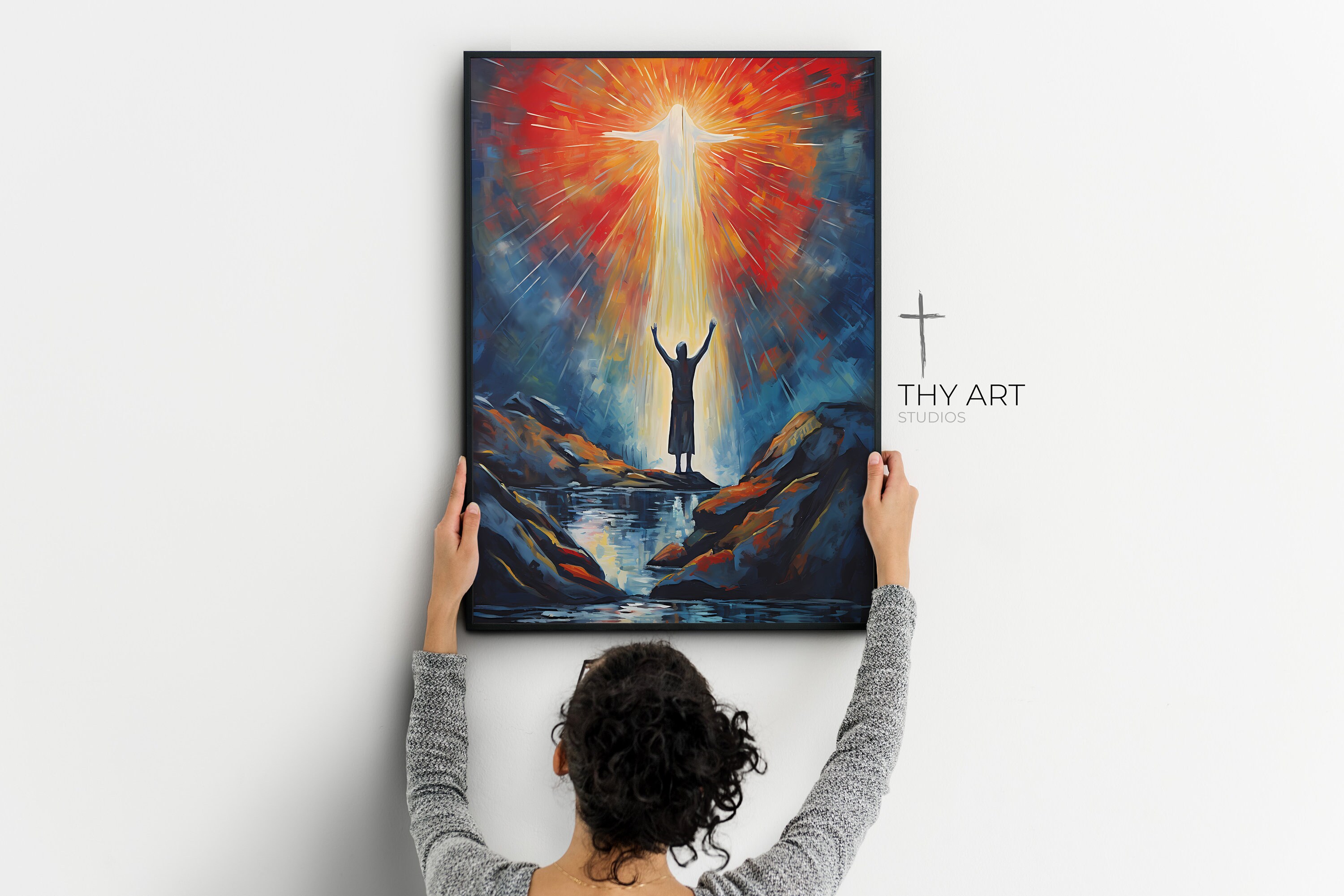 Baptism of Jesus Christ Expressionism Art Print (digital Download) - Etsy