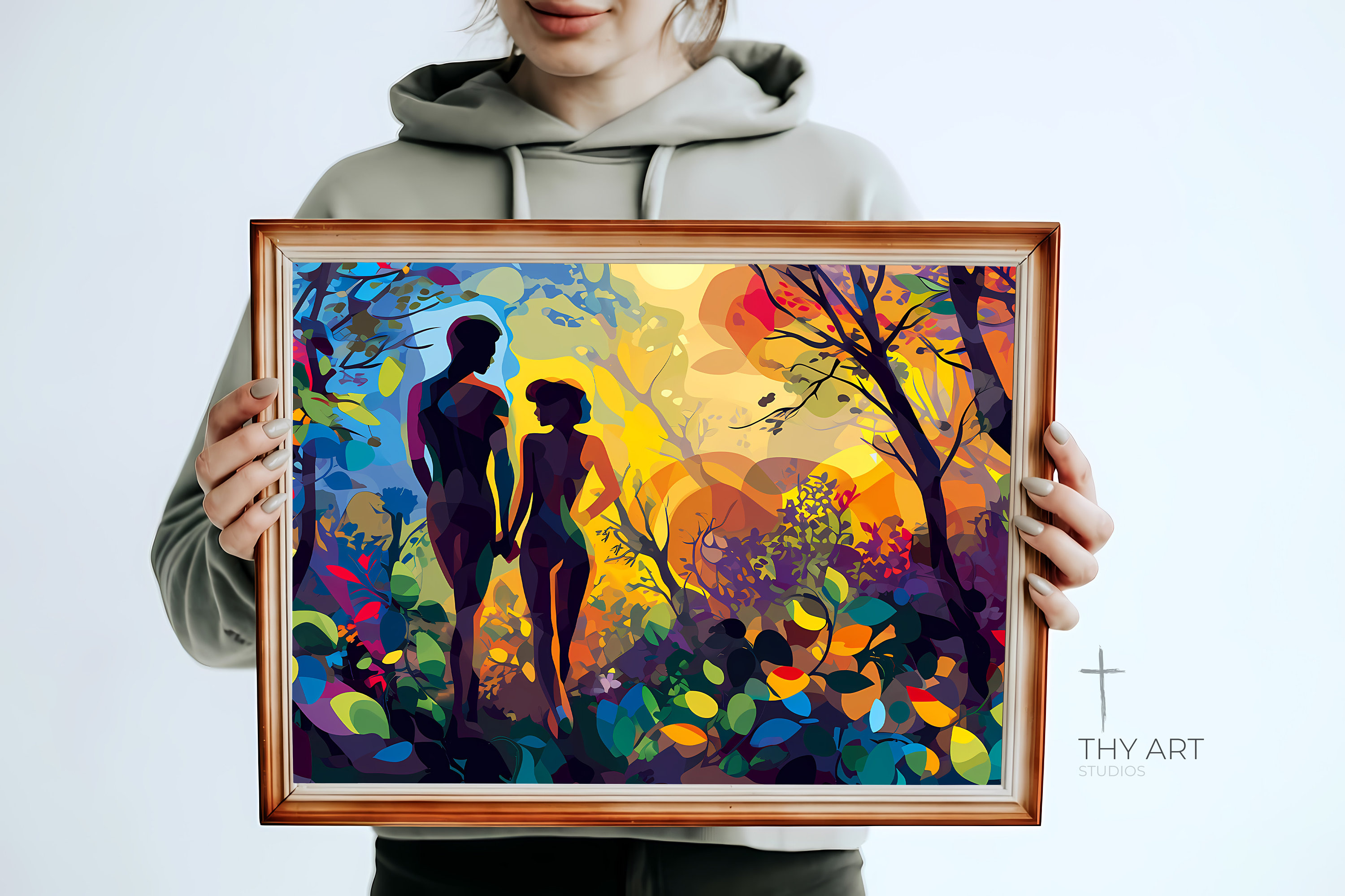 Adam and Eve, Abstract, Adam and Eve Art, Adam and Eve Painting, Adam ...