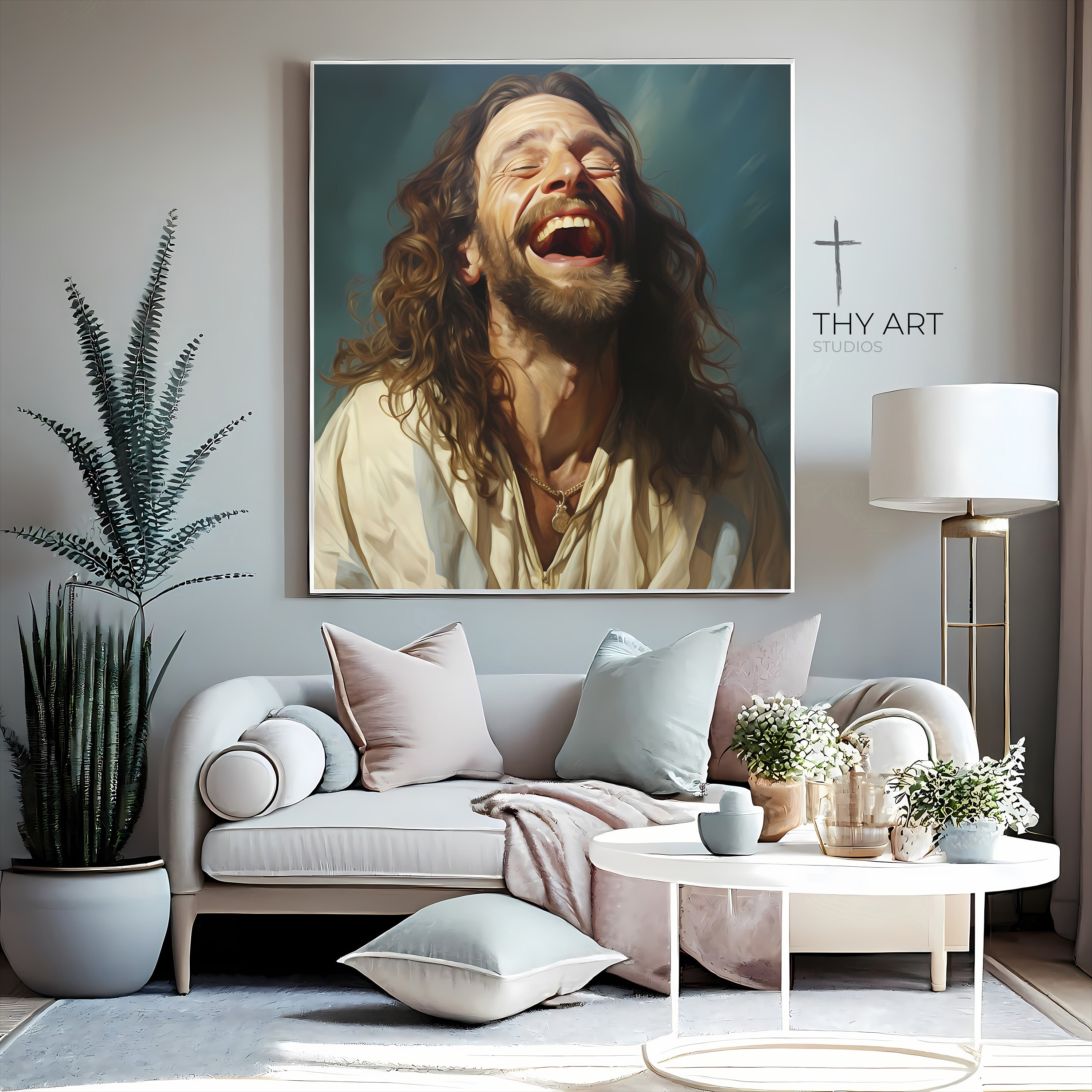 Jesus Laughing, Jesus Smiling Painting, Religious Pictures of Jesus ...