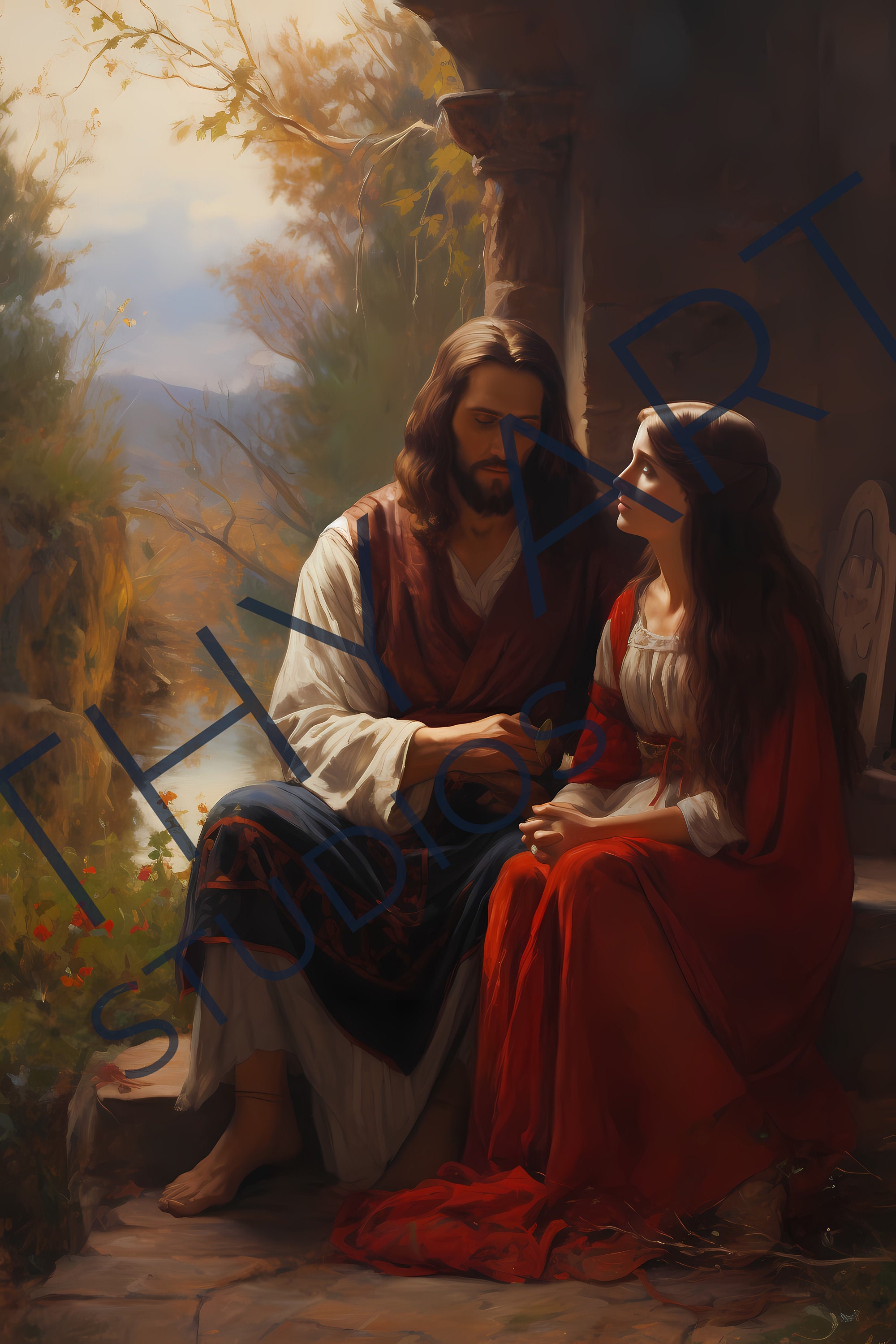 Jesus and Mary Magdalene, Oil Painting, Jesus Mary Magdalene, Mary With ...