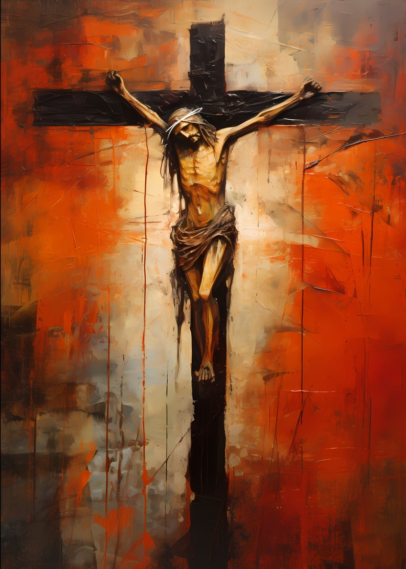 Jesus Crucified on the Cross Expressionism Painting Jesus - Etsy
