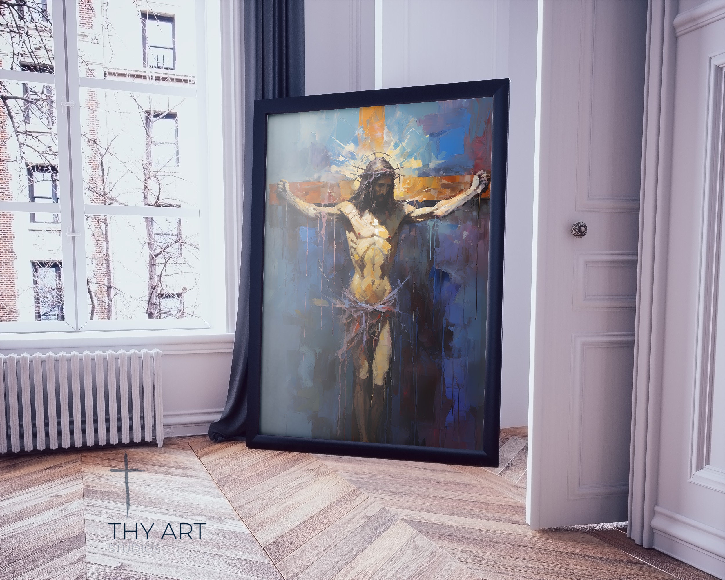 The Crucifixion of Christ Painting, Impressionism, Cross, Crucifix ...