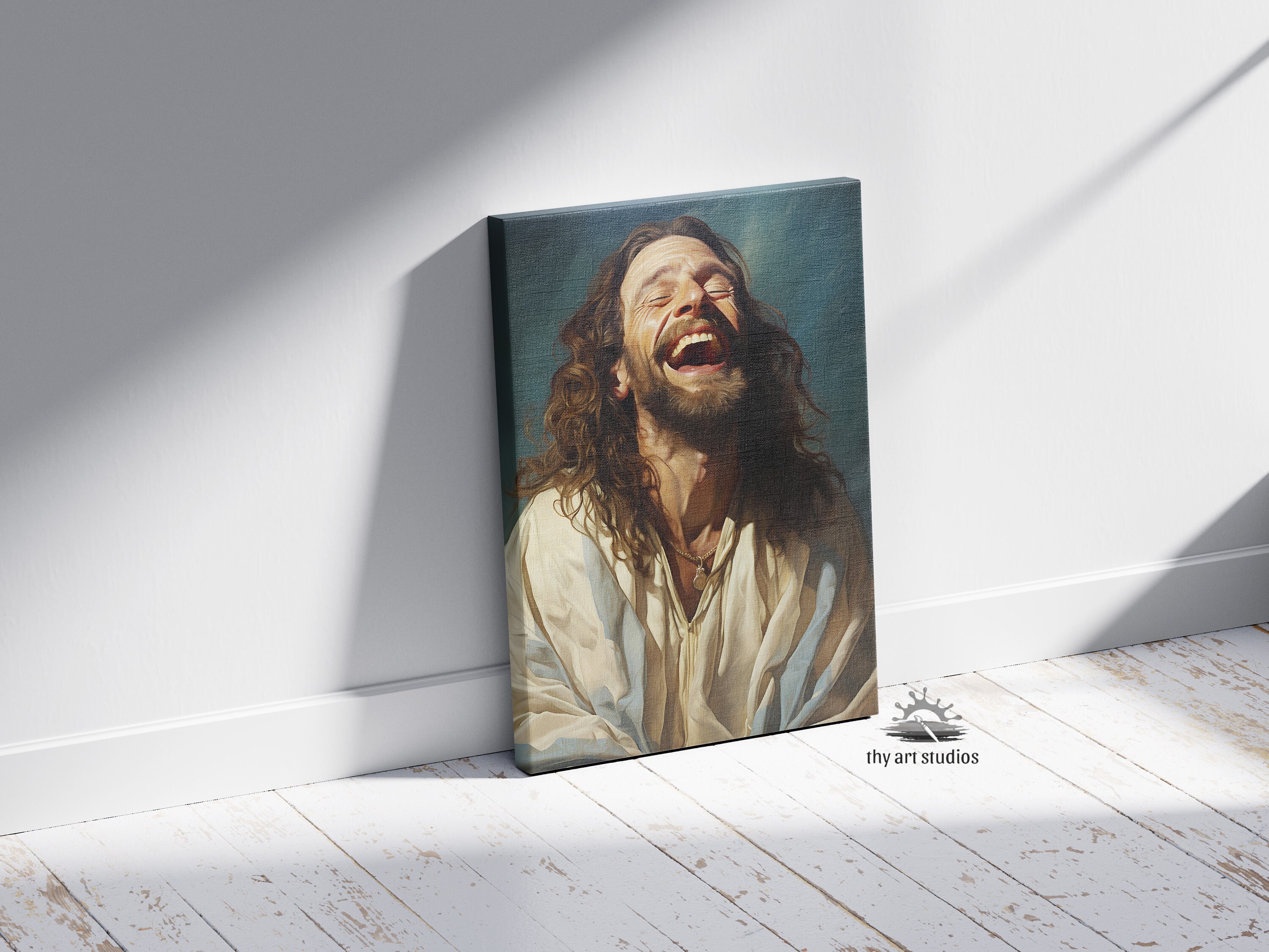 Jesus Laughing Jesus Smiling Painting Religious Pictures of - Etsy