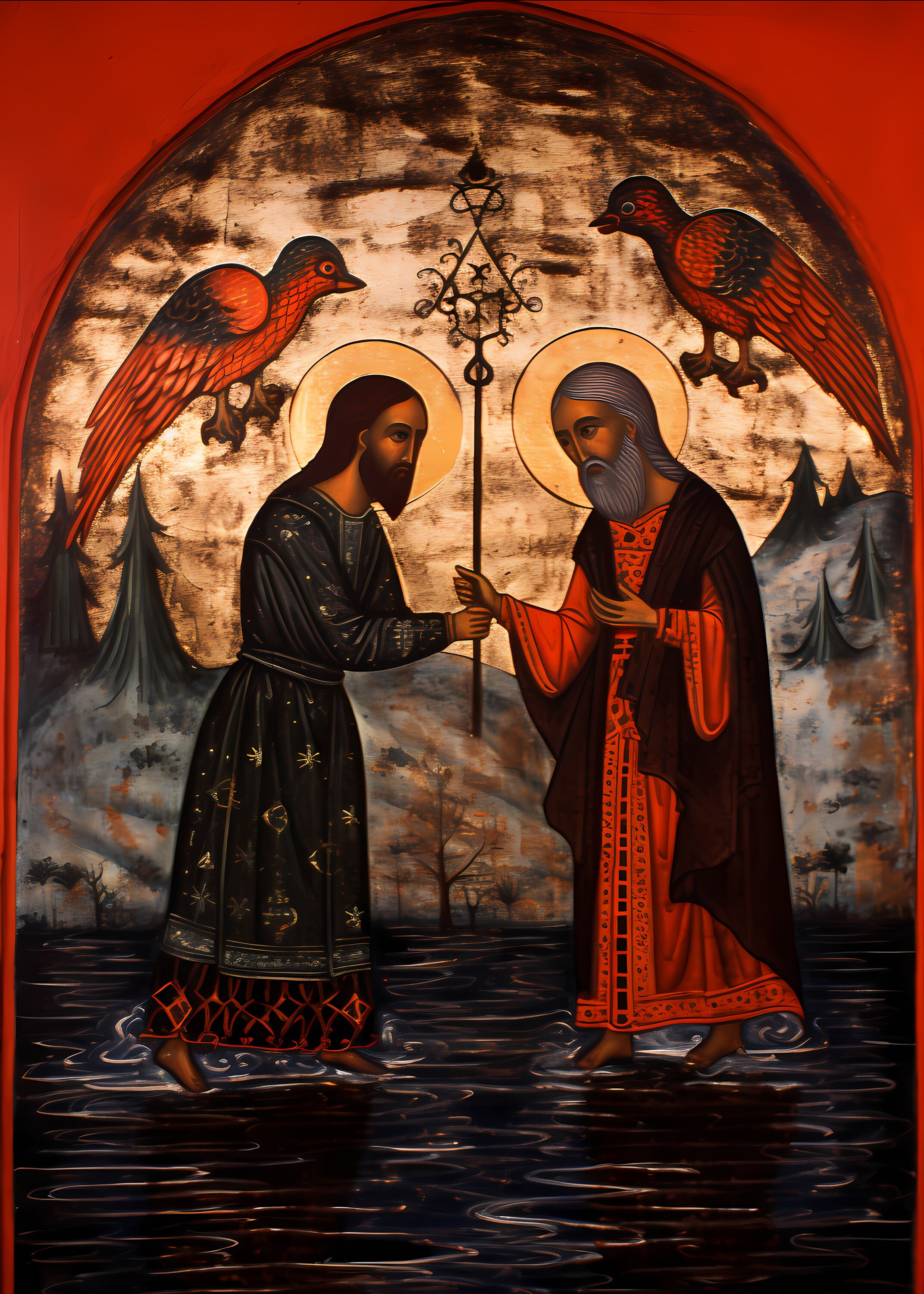 Baptism Painting Early Christian Artwork Jesus Baptism - Etsy