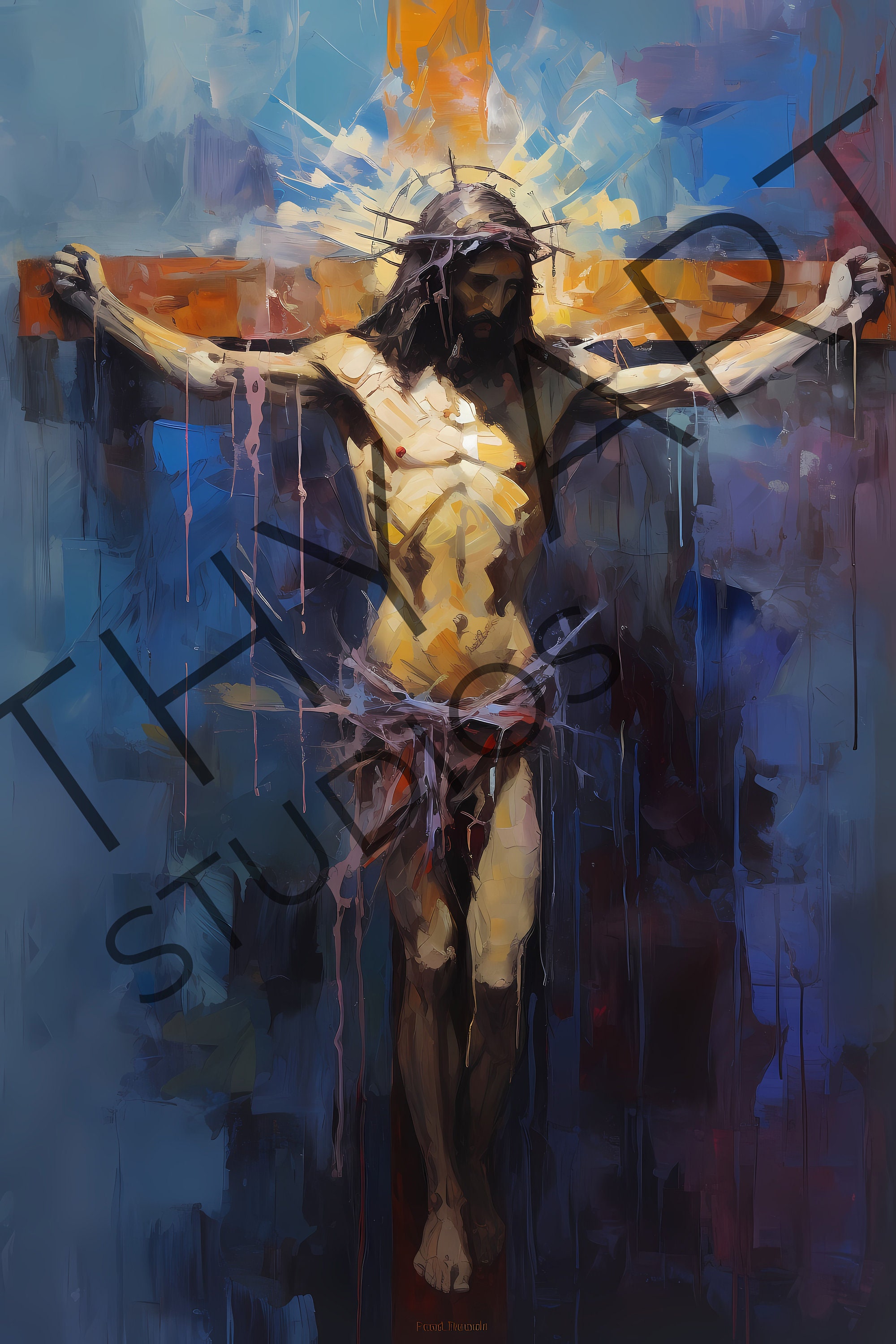 The Crucifixion of Christ Painting, Impressionism, Cross, Crucifix ...