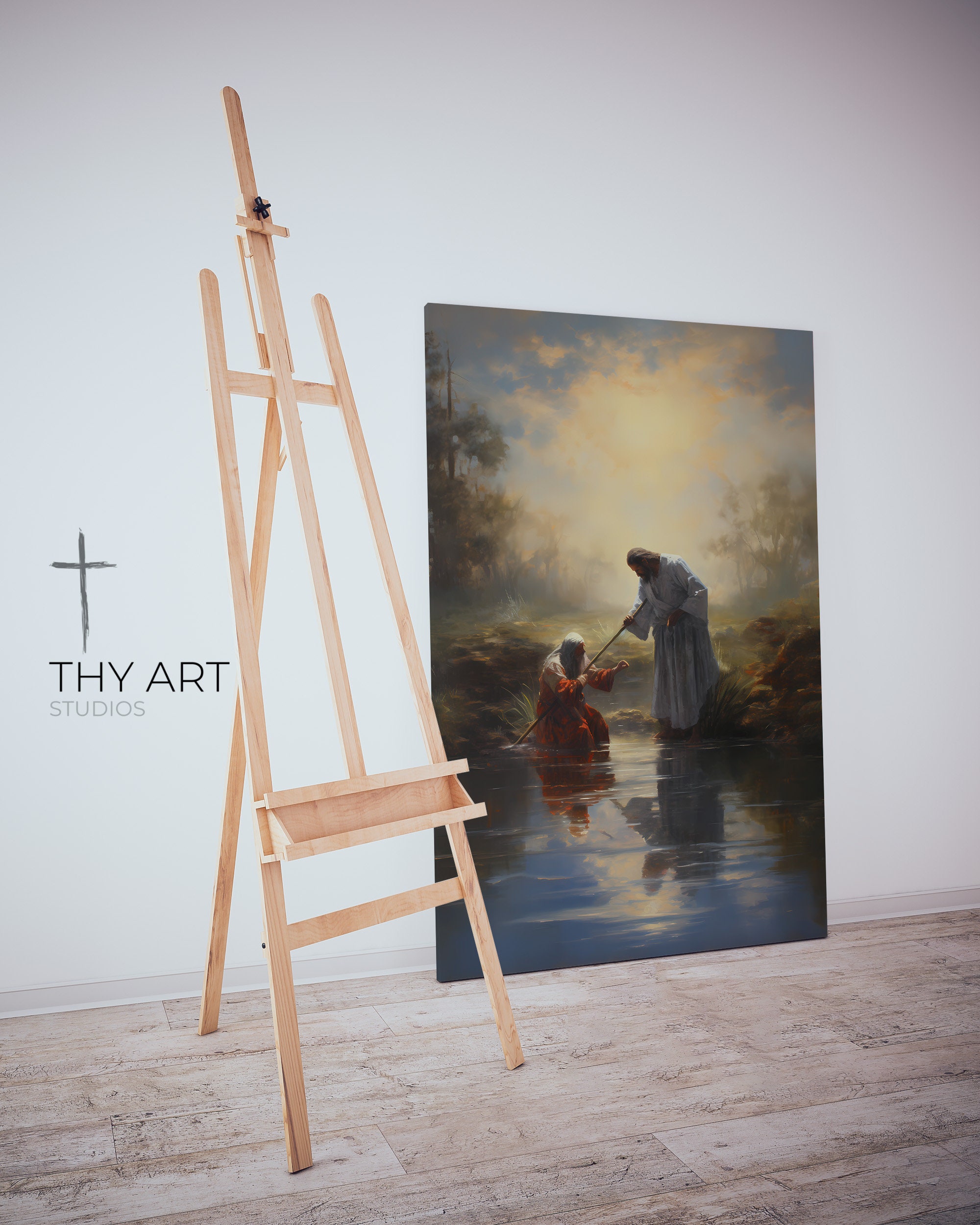 The Baptism of the Lord, Oil Painting, Jesus Baptism in the Jordan ...