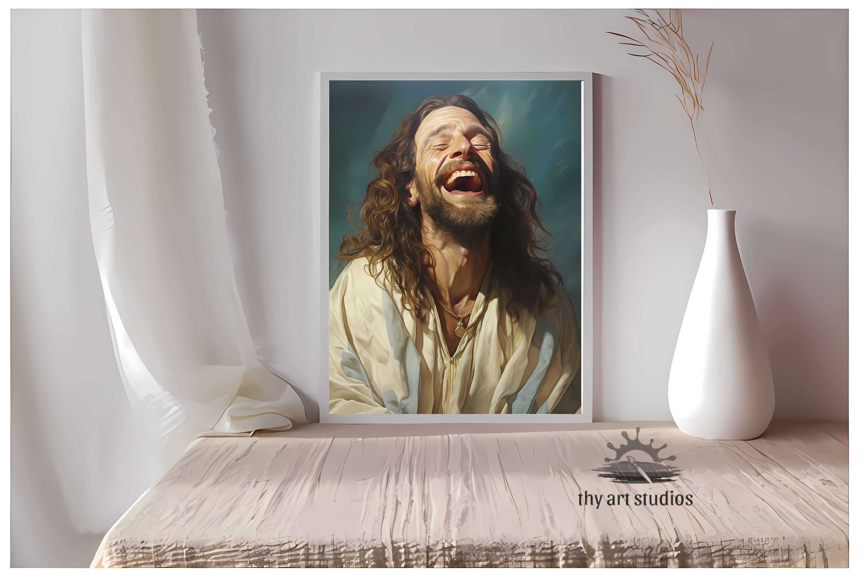 Jesus Laughing Jesus Smiling Painting Religious Pictures of - Etsy