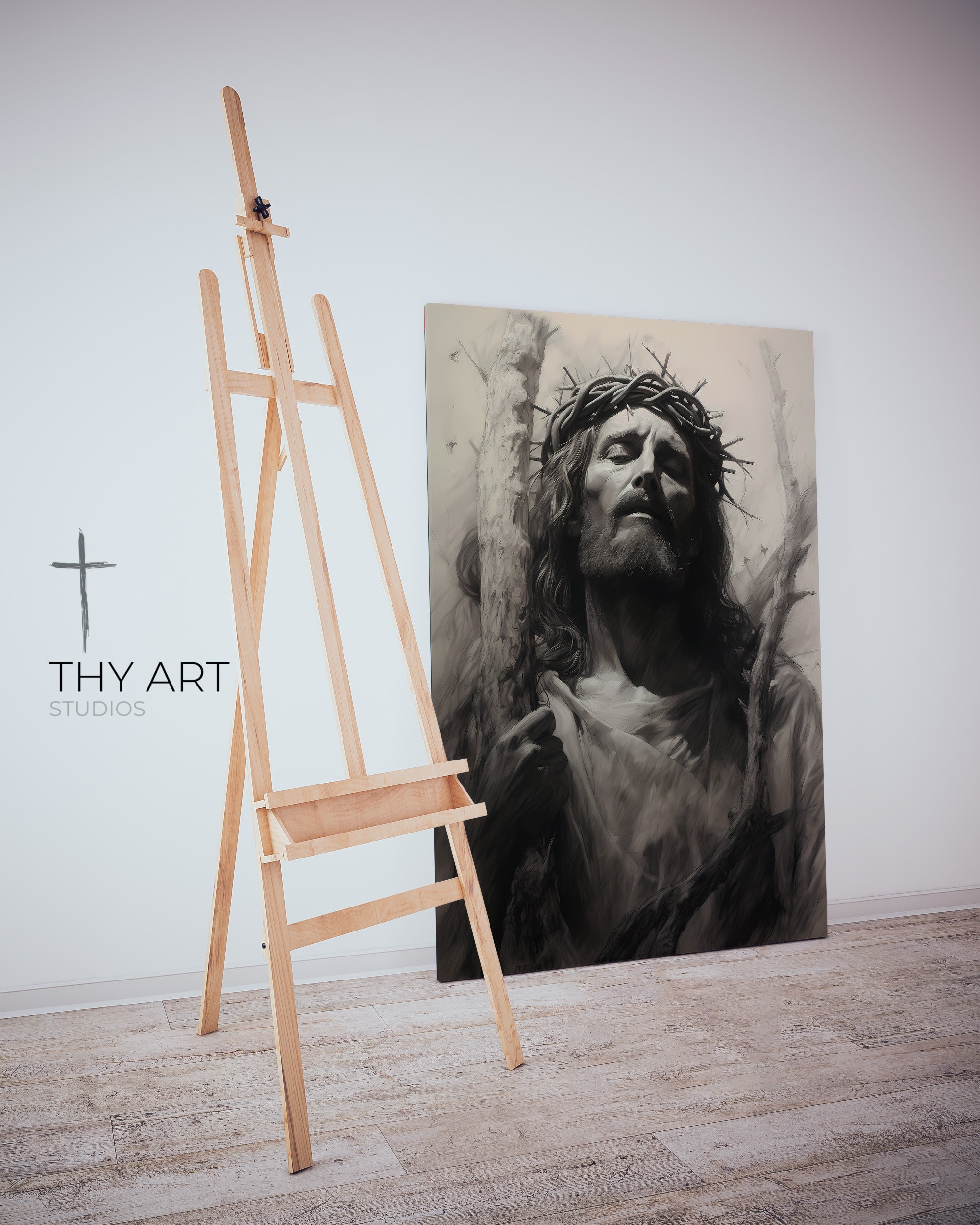 Jesus Christ Charcoal Drawing Print, Christian Wall Art (digital ...