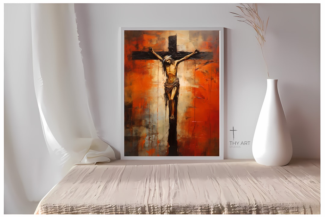 Jesus Crucified on the Cross, Expressionism Painting, Jesus Crucifixion ...