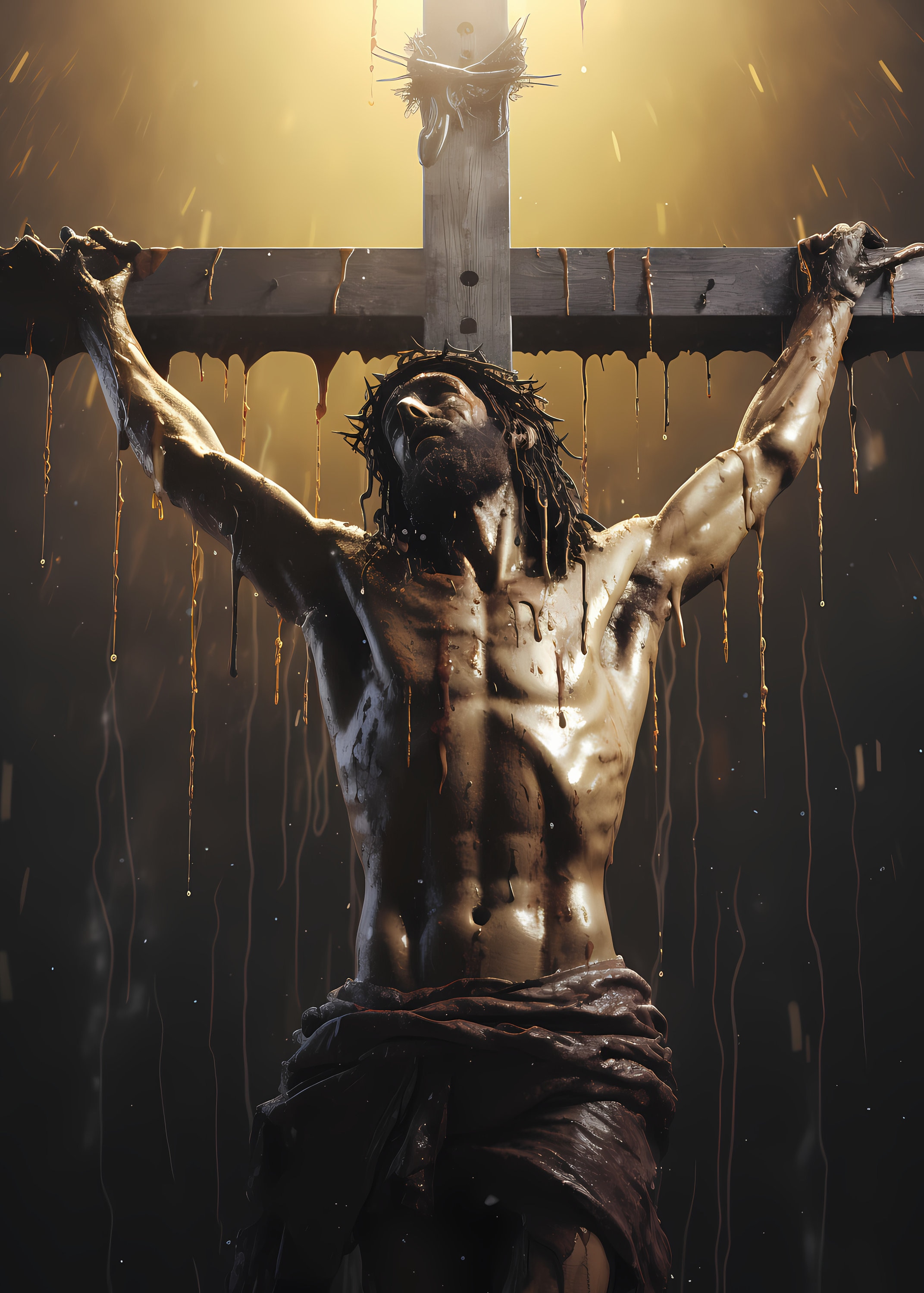 Christ on the Cross Painting, Perspective, Realistic Jesus Painting, Jesus Christ Crucifixion ...