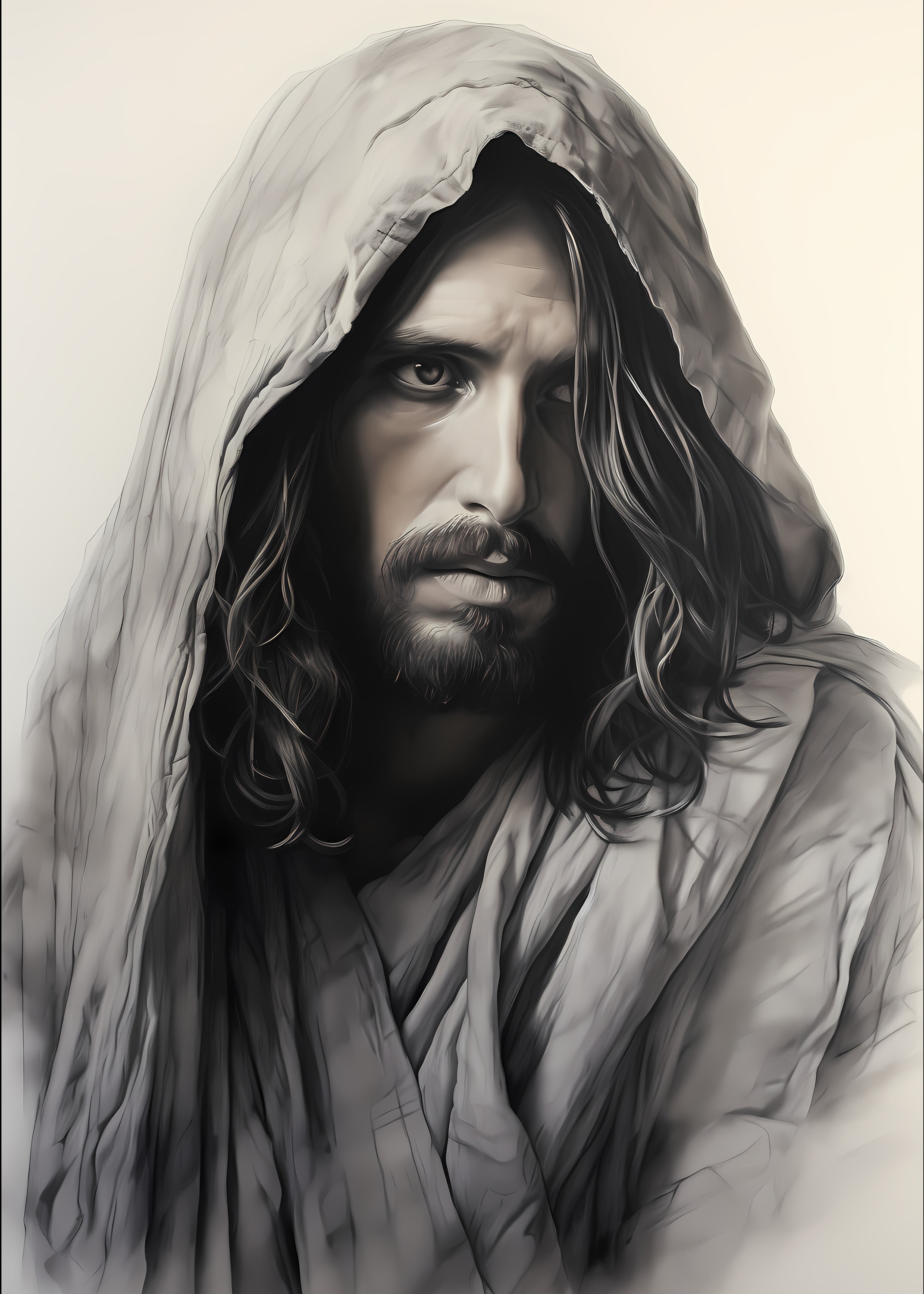 Jesus Art Print Christian Artwork Charcoal Jesus Christ - Etsy