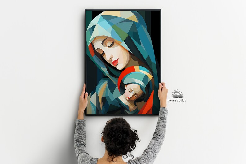 Madonna With Child Cubism Mary Holding Jesus Mary With - Etsy UK