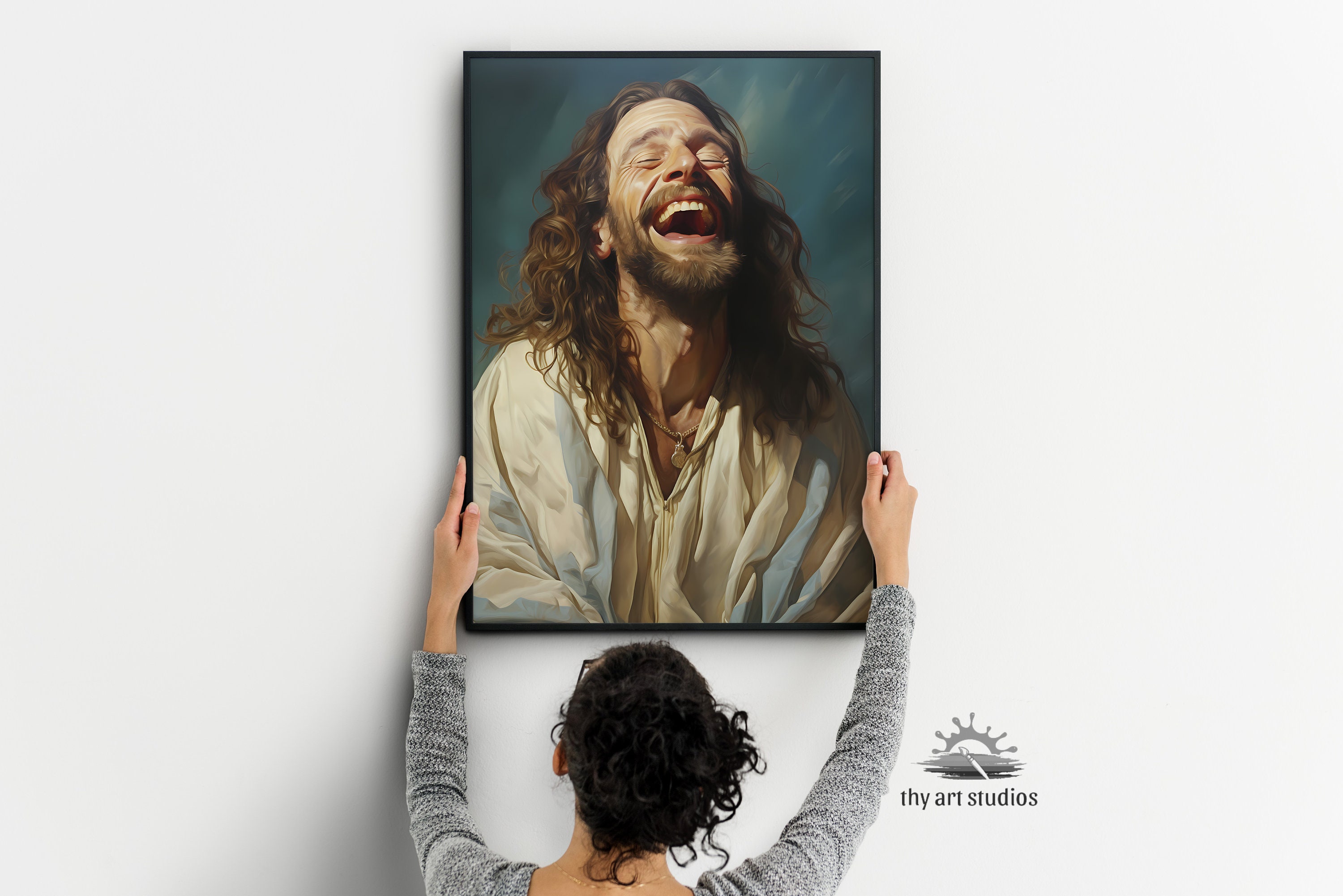 Jesus Laughing Jesus Smiling Painting Religious Pictures of - Etsy