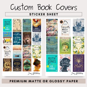 Custom Book Covers Sticker Sheet - Etsy