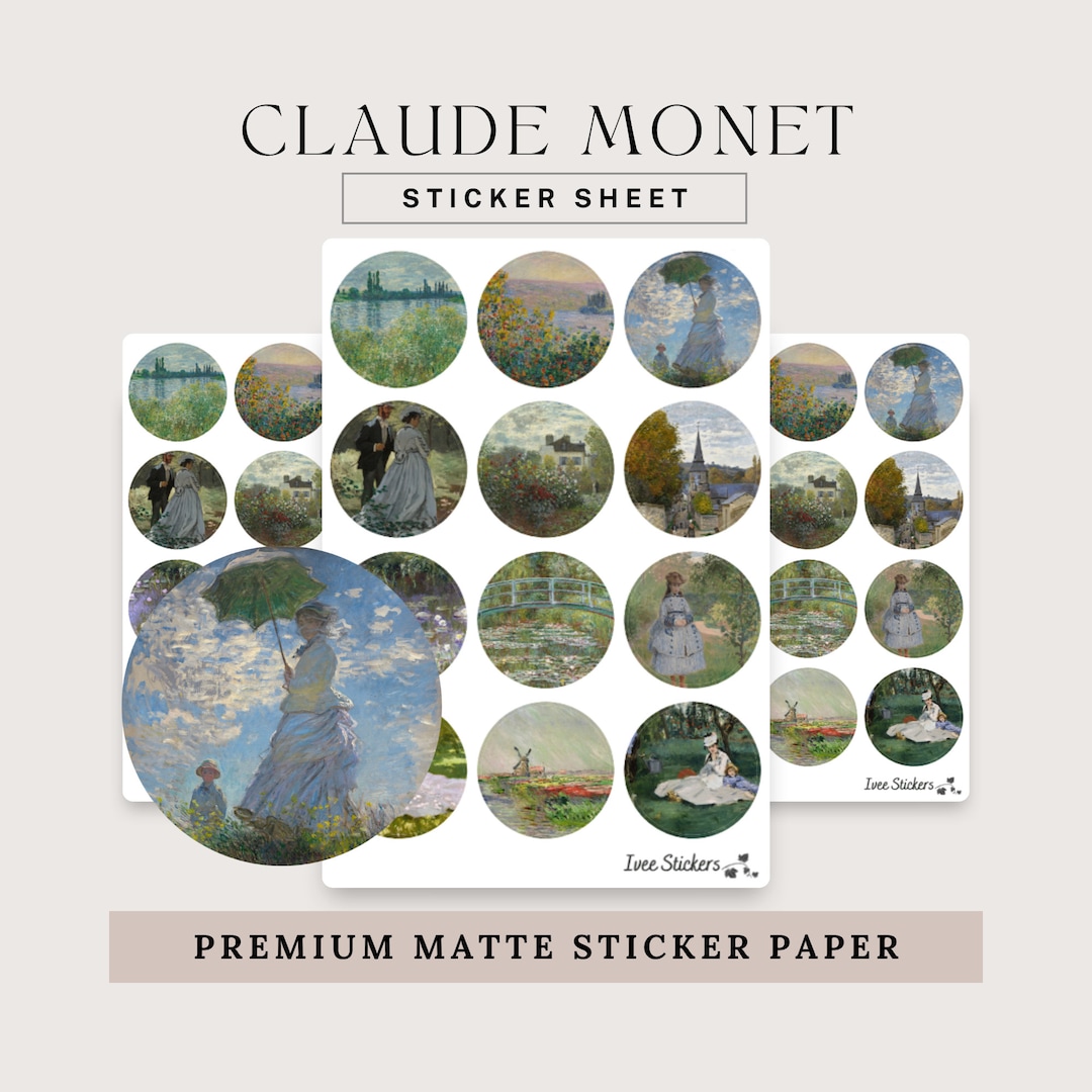 Claude Monet Sticker Sheet Art Stickers for Planners, Journals and ...