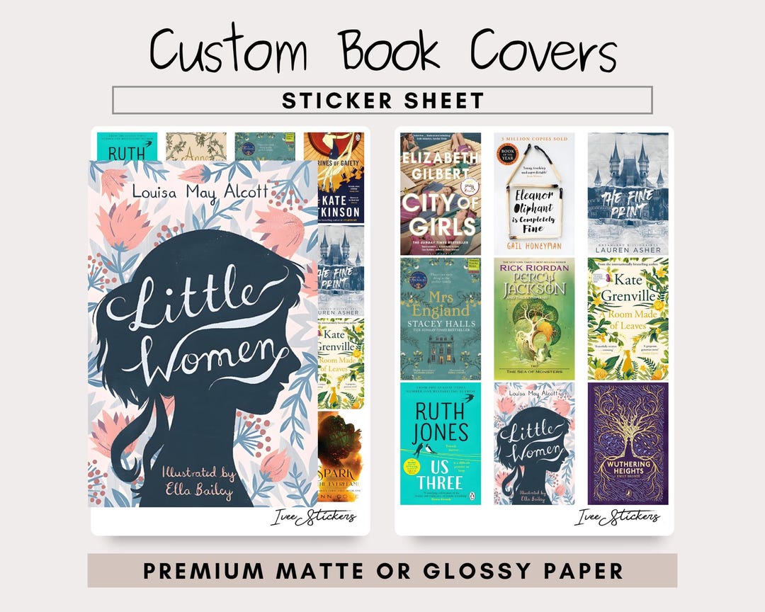 Custom Book Covers Sticker Sheet - Etsy