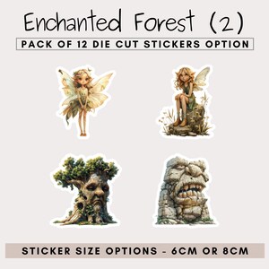 Enchanted Forest Sticker Sheet 2 or Die Cut Stickers Fairy Stickers - Etsy